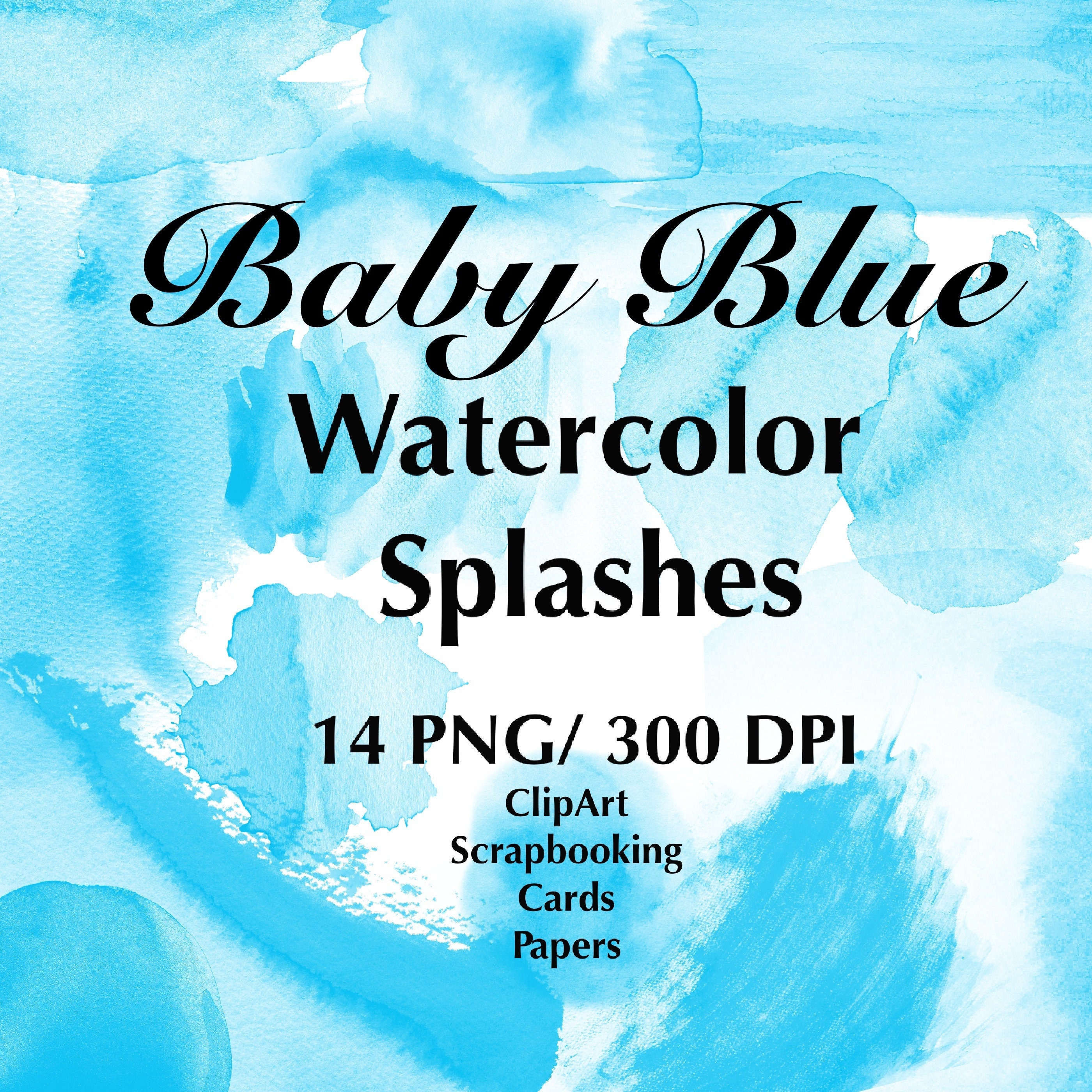 Baby Blue Watercolor Splashes, Background Watercolor, Watercolor ...