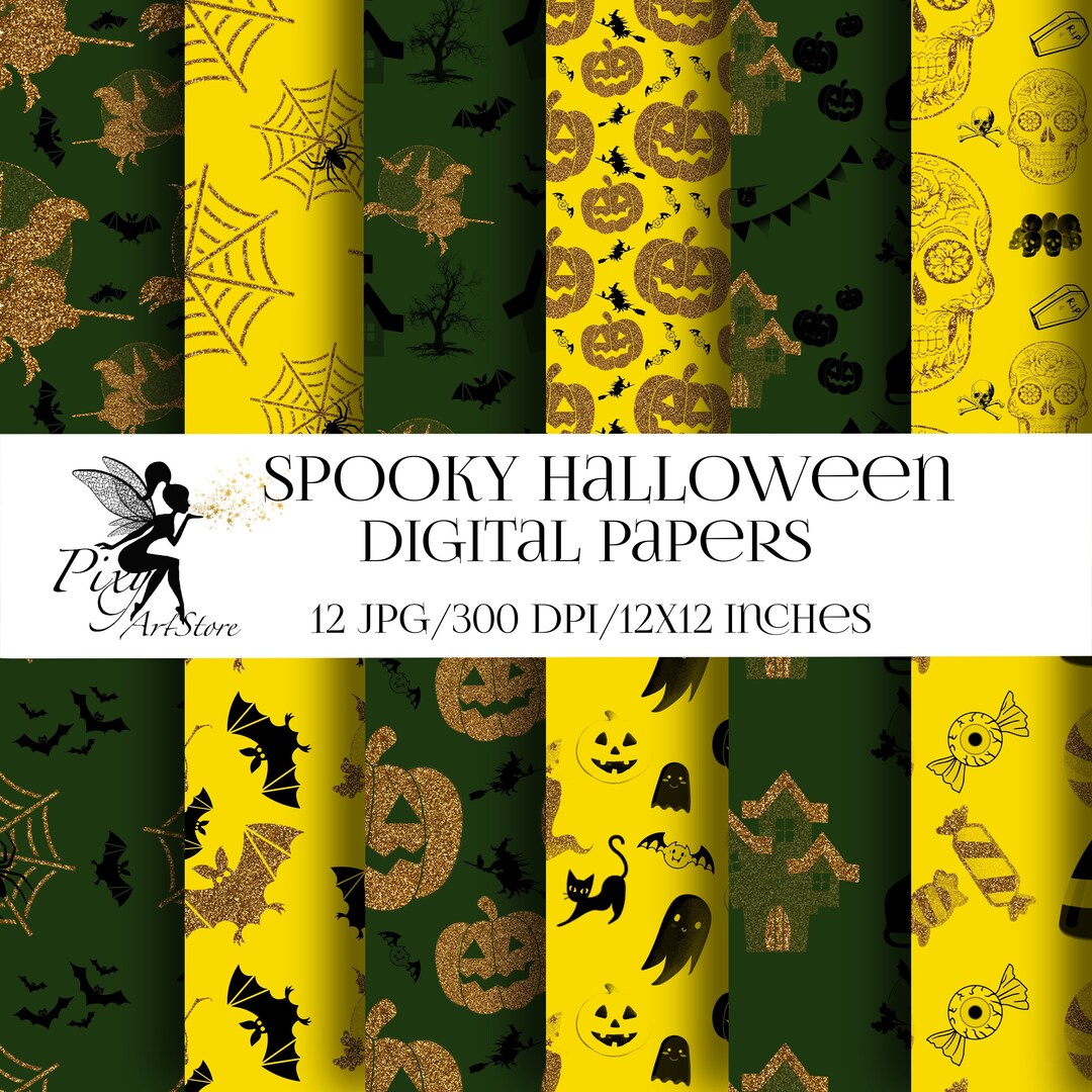 Halloween Digital Paper Trick or Treat Scrapbook Papers - Etsy