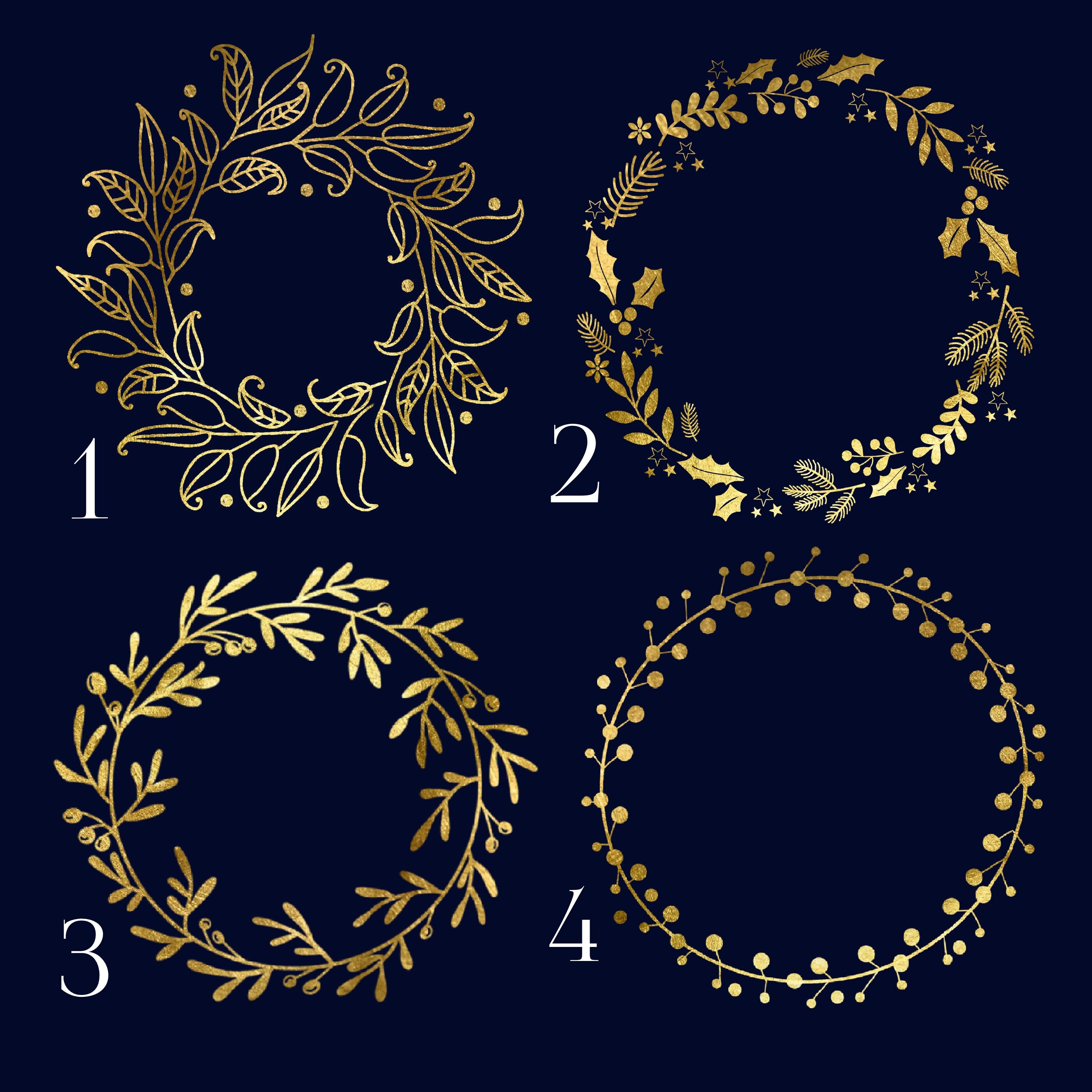Gold and Silver Frames With Snow, Digital Clipart Gold and Silver ...