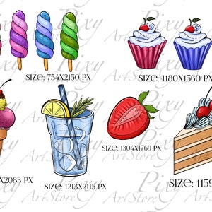 Sweet Food Clipart Collection- Set of Food, Dessert, Donuts, Cake ...