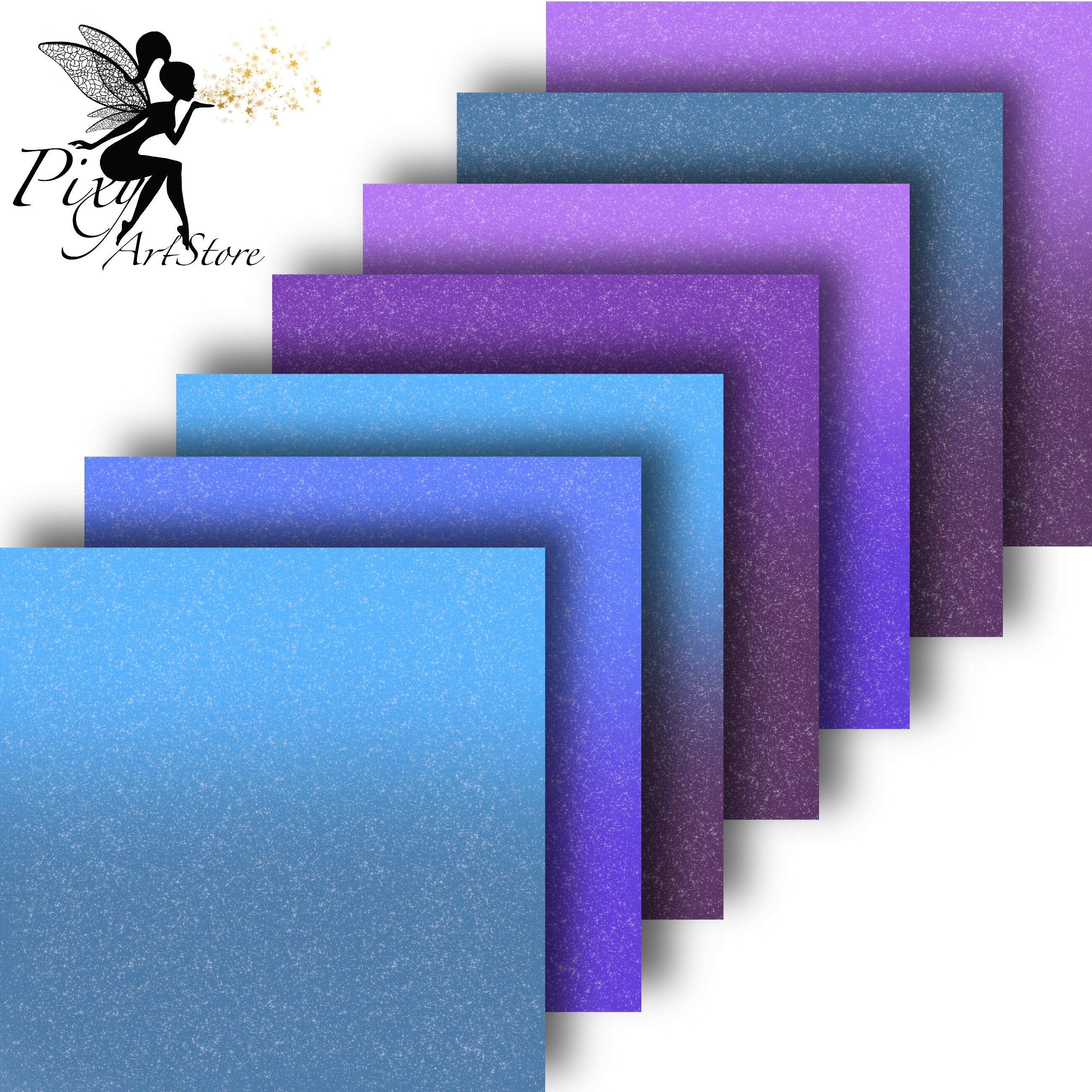 Twilight Fade Digital Paper Instant Download Ombre Starry - Etsy