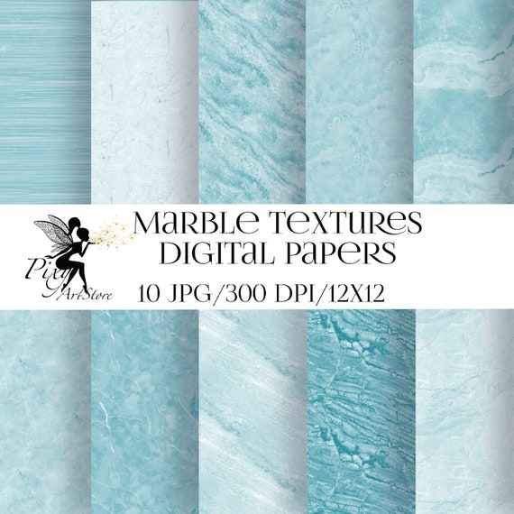 Marble Stone Texture Digital Papers Blue Marble Paper Stone - Etsy
