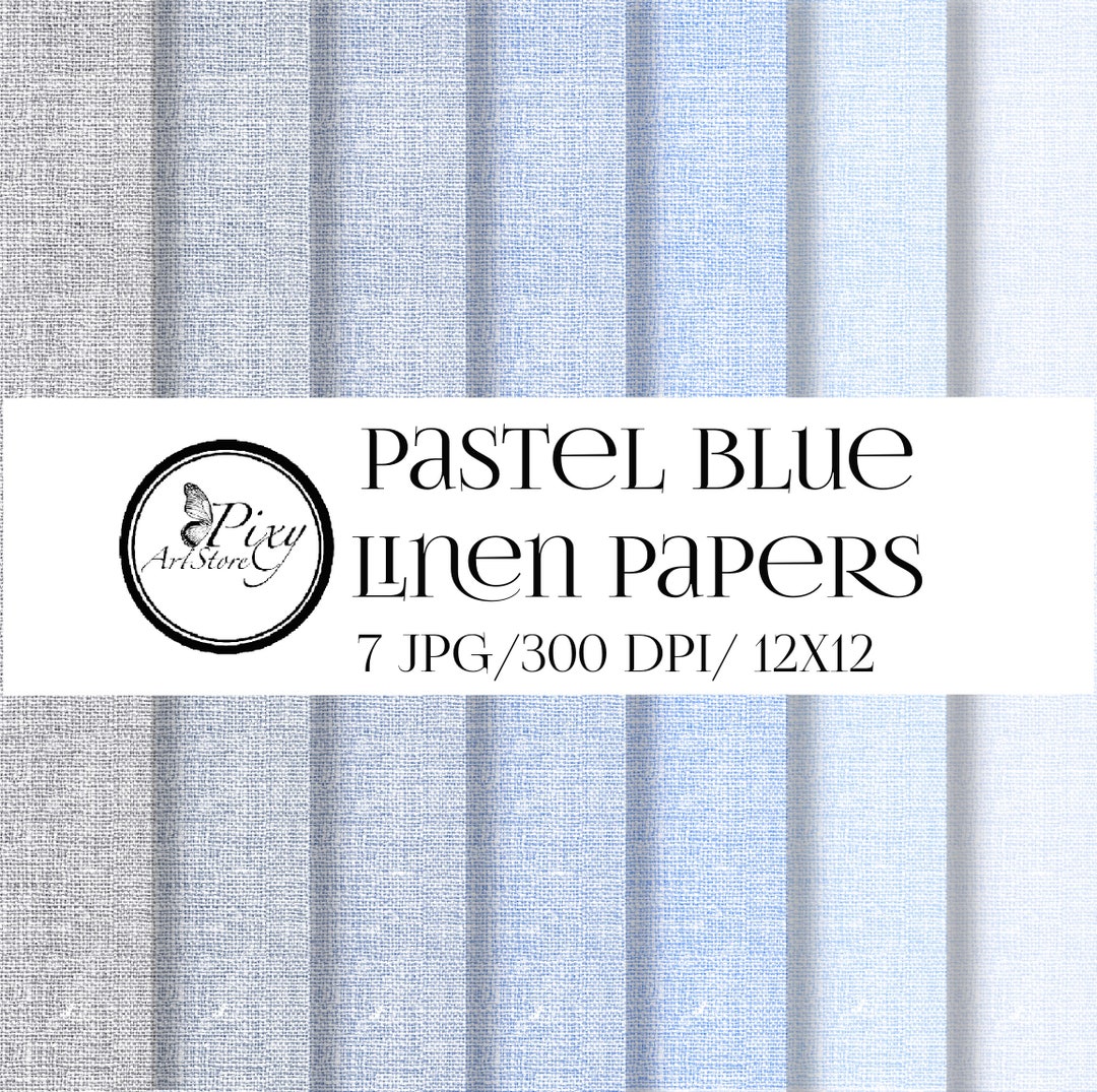 Pastel Blue Linen Digital Papers, Linen Texture for Background, Blue ...