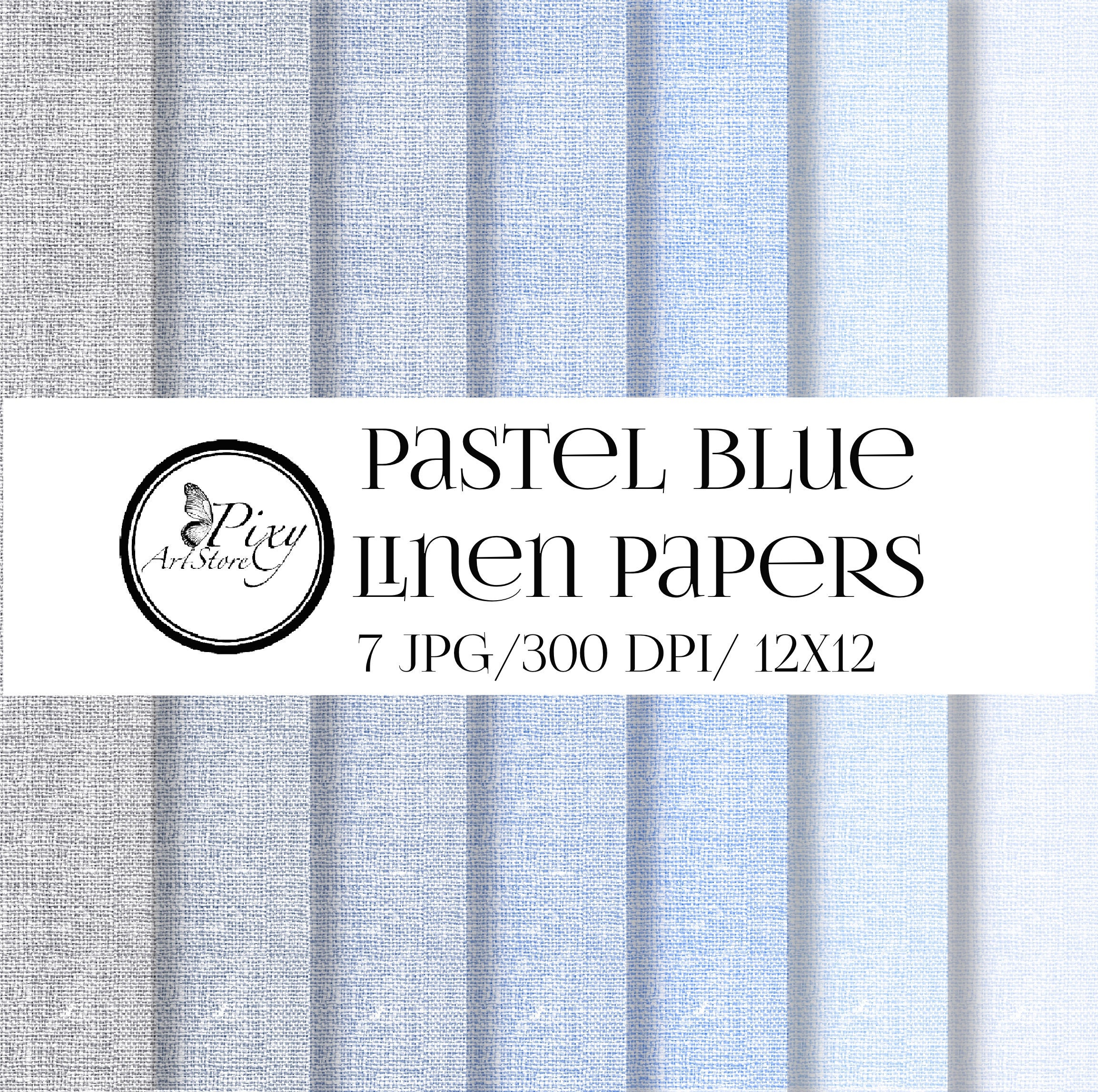 Pastel Blue Linen Digital Papers, Linen Texture for Background, Blue ...
