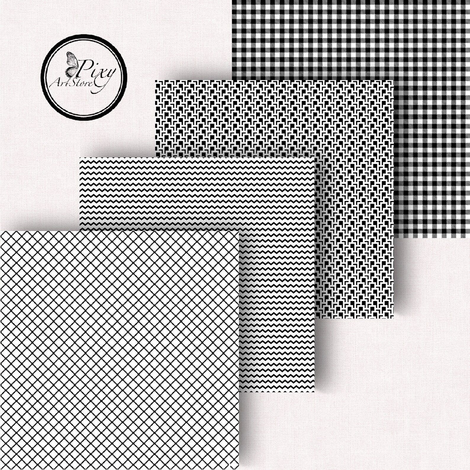 Black and White Digital Paper Pack Scrapbook Paper Digital - Etsy