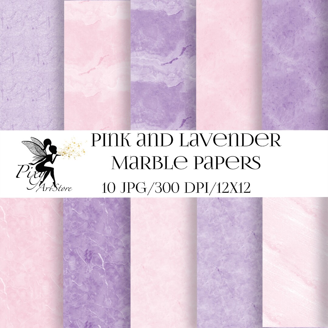 Marble Stone Texture Digital Papers, Lavender and Pink Marble Paper ...