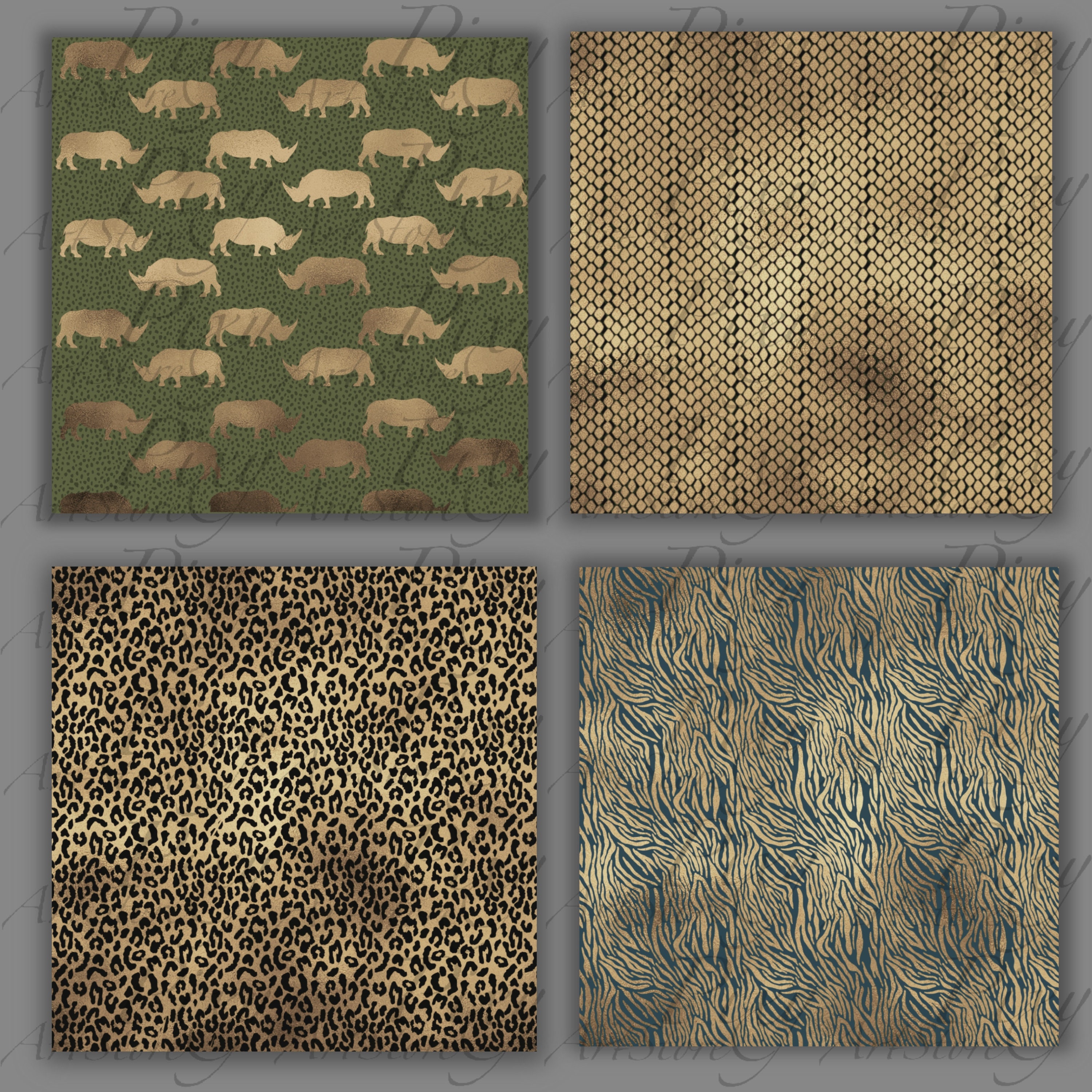 Animal Print Digital Paper Pack Safari Animal Print - Etsy