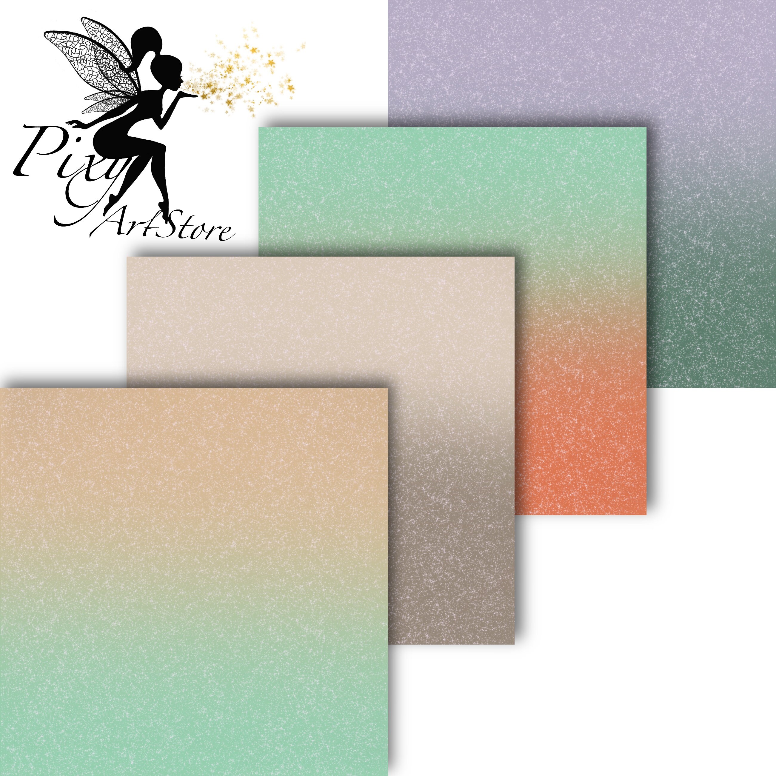 Twilight Fade Digital Paper, Instant Download, Ombre Starry Paper ...