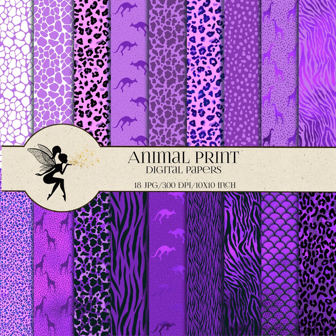 Animal Print Digital Papers, Safari Animal Print, Scrapbook Paper ...