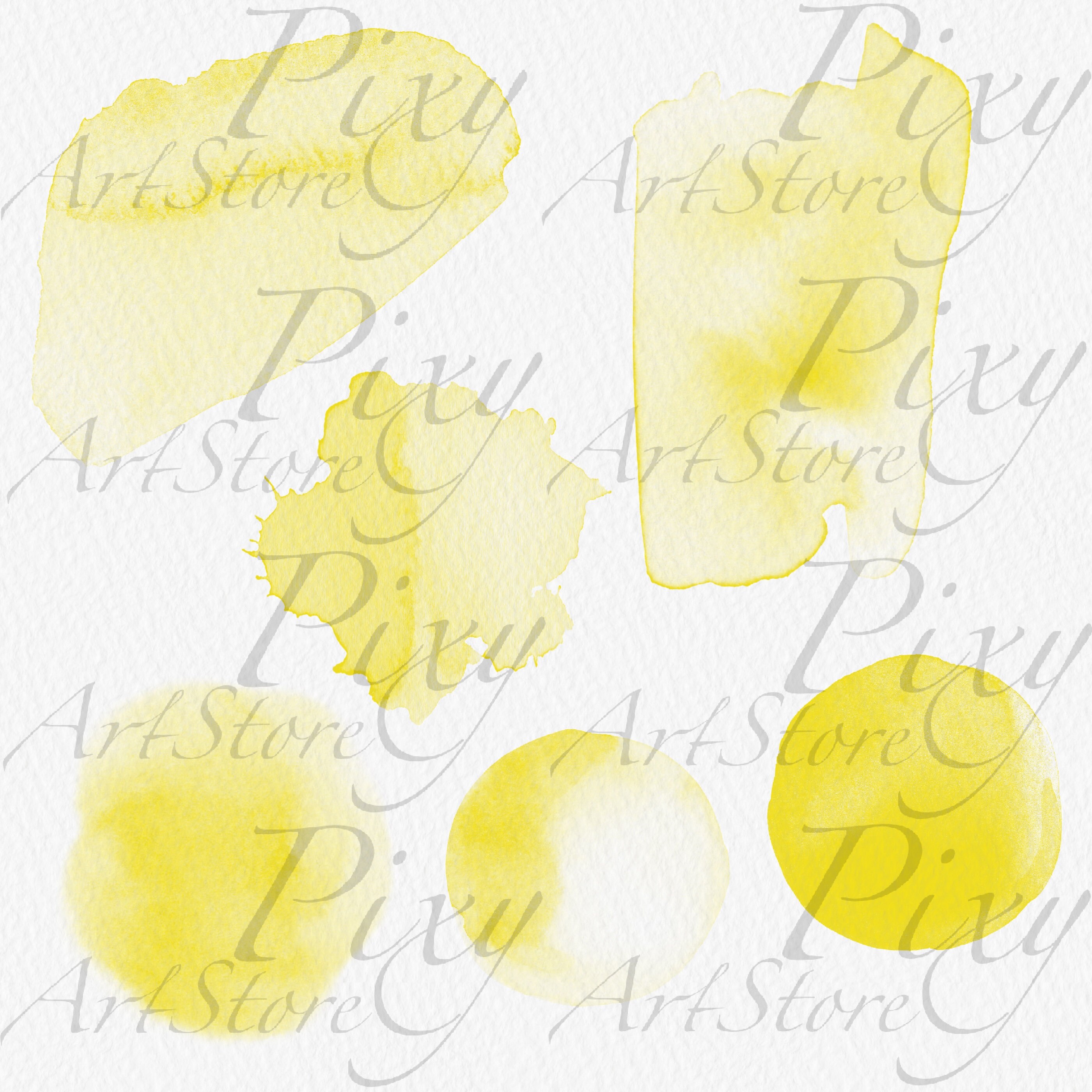 Yellow Watercolor Splashes, Splotches Clipart, PNG Watercolor Splashes ...