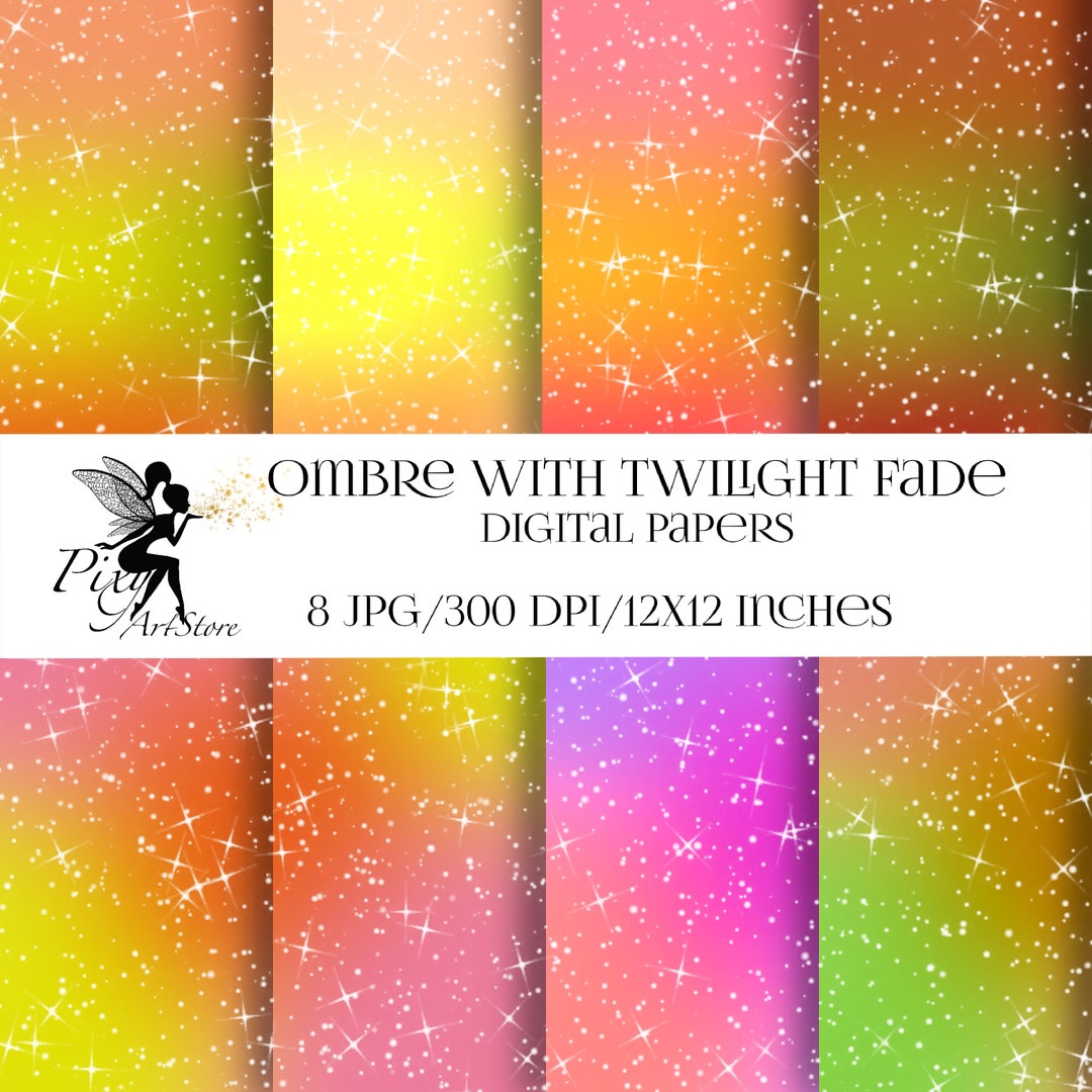 Twilight Fade Ombre Digital Paper, Instant Download, Ombre Paper ...