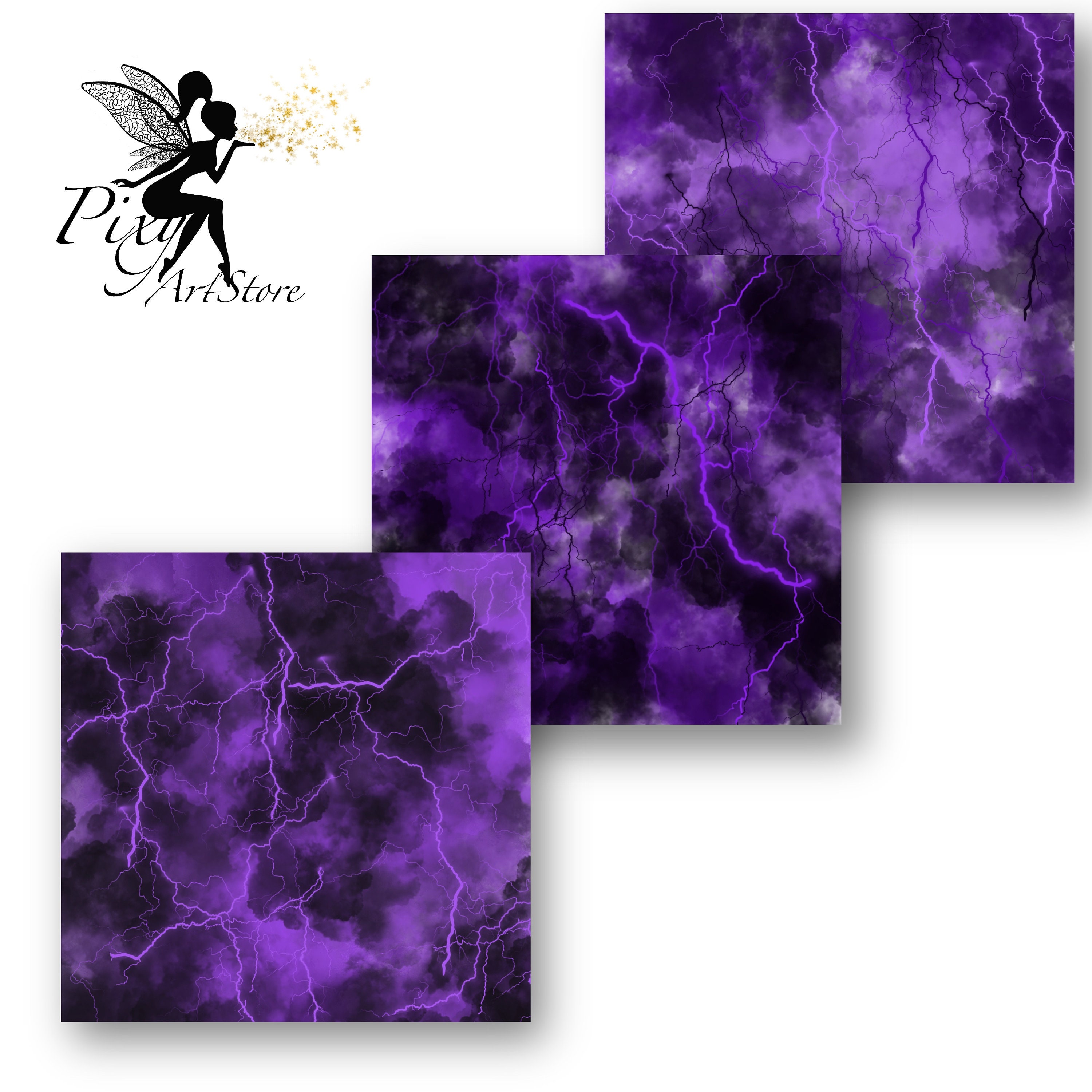 Thunder Lightning Storm Papers Digital Set Papers JPG - Etsy