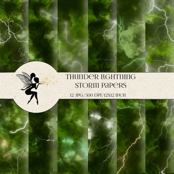 Thunder Lightning Storm Papers Digital Set Papers JPG - Etsy