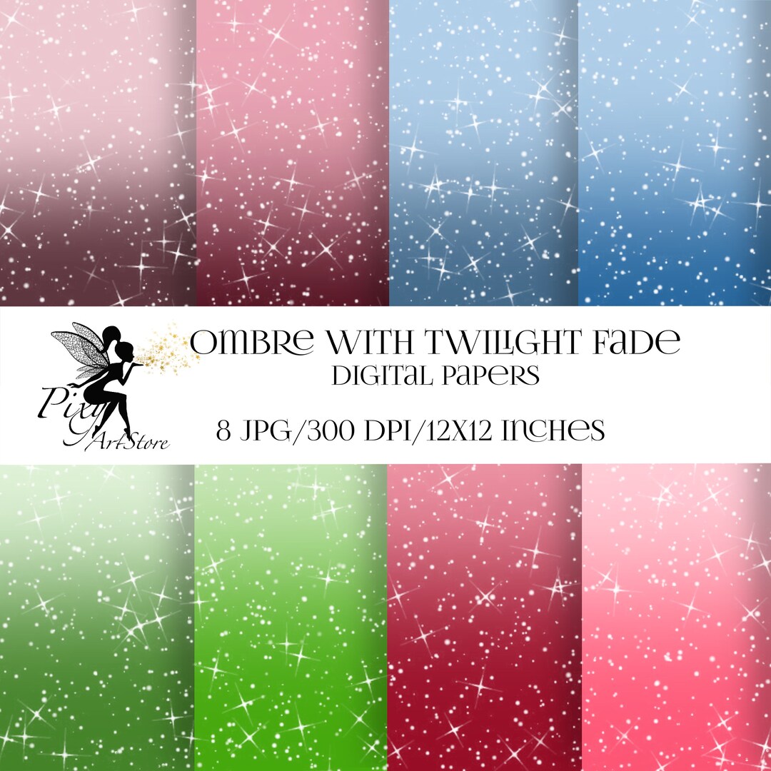 Twilight Fade Ombre Digital Paper, Instant Download, Ombre Paper ...