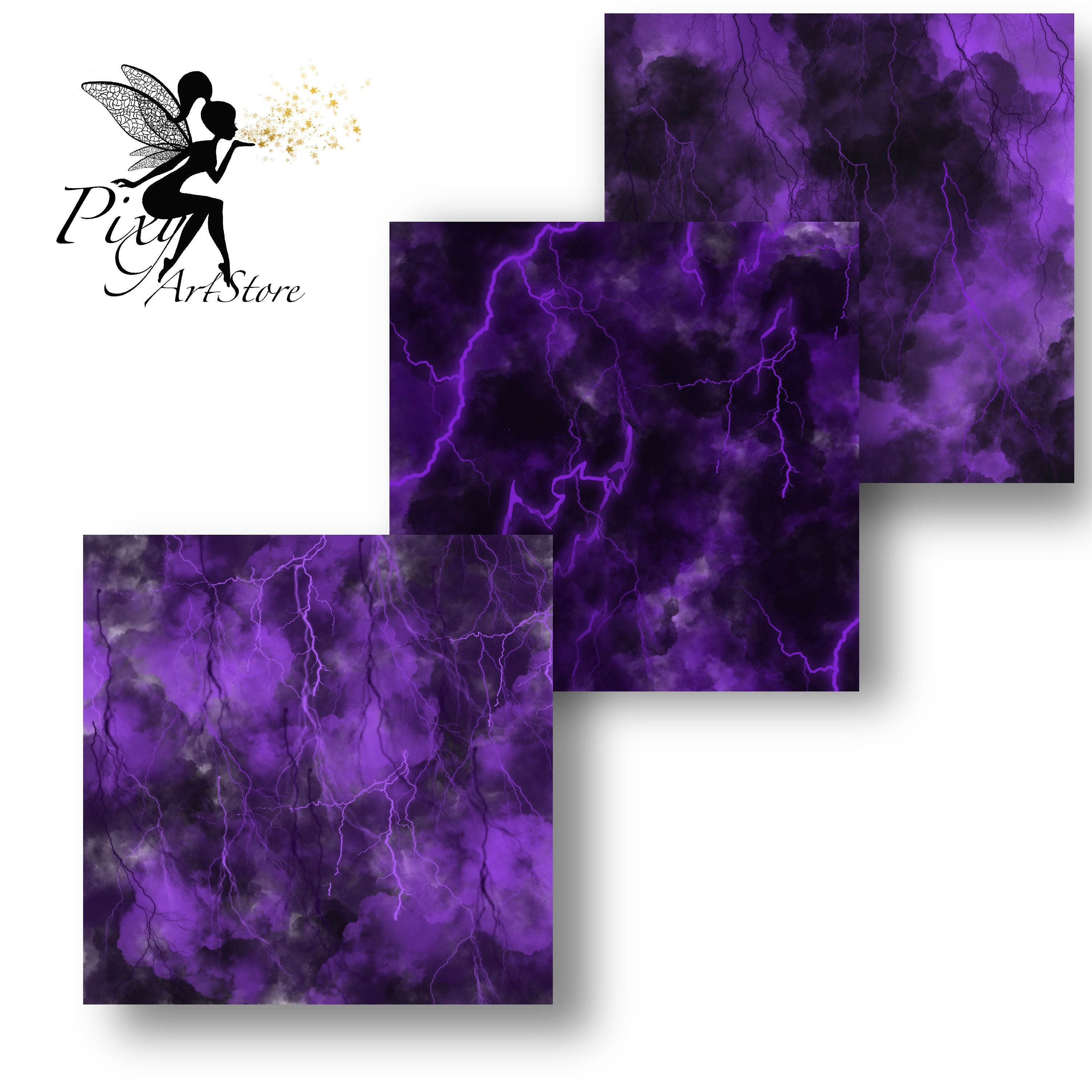 Thunder Lightning Storm Papers Digital Set Papers JPG - Etsy
