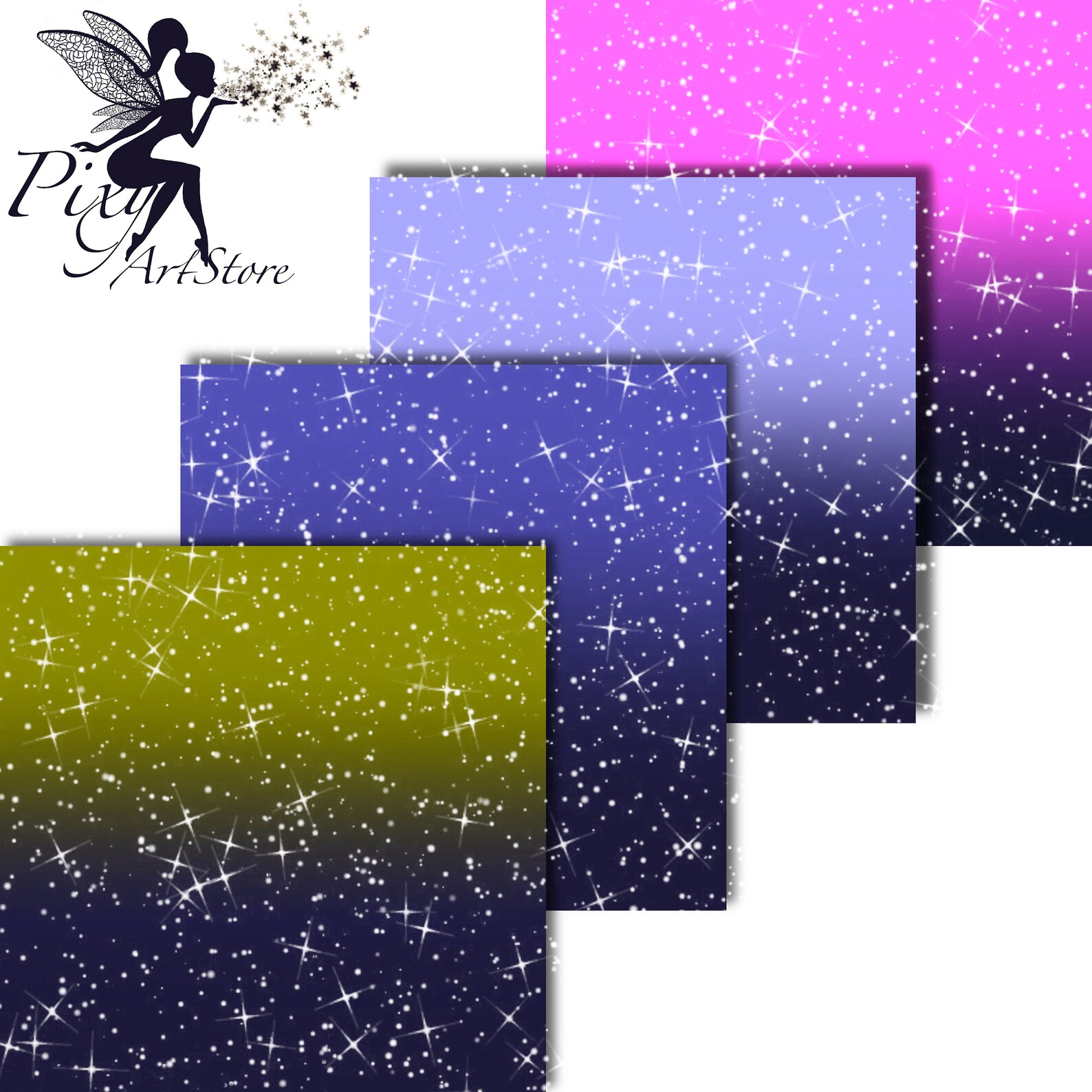 Twilight Fade Ombre Digital Paper, Instant Download, Ombre Paper ...