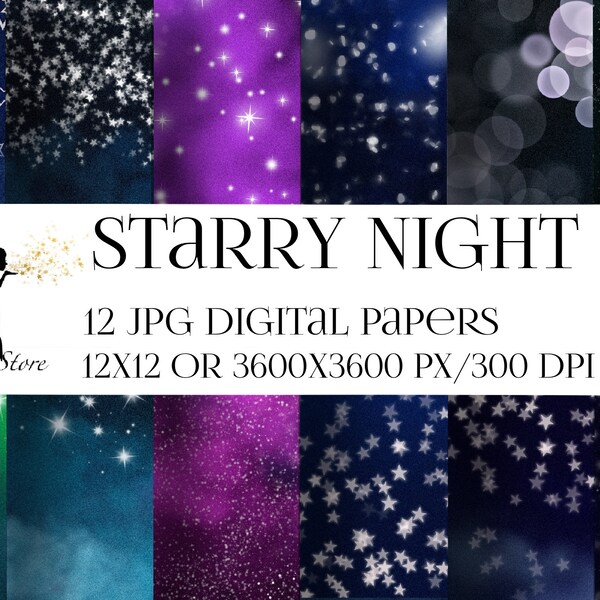Starry Night Paper - Etsy
