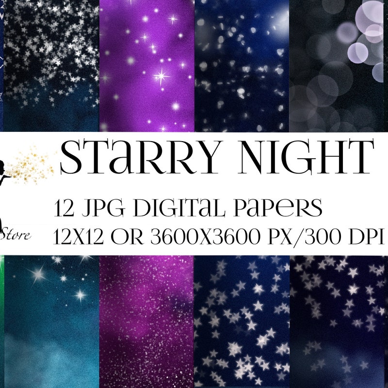 Starry Night Paper - Etsy