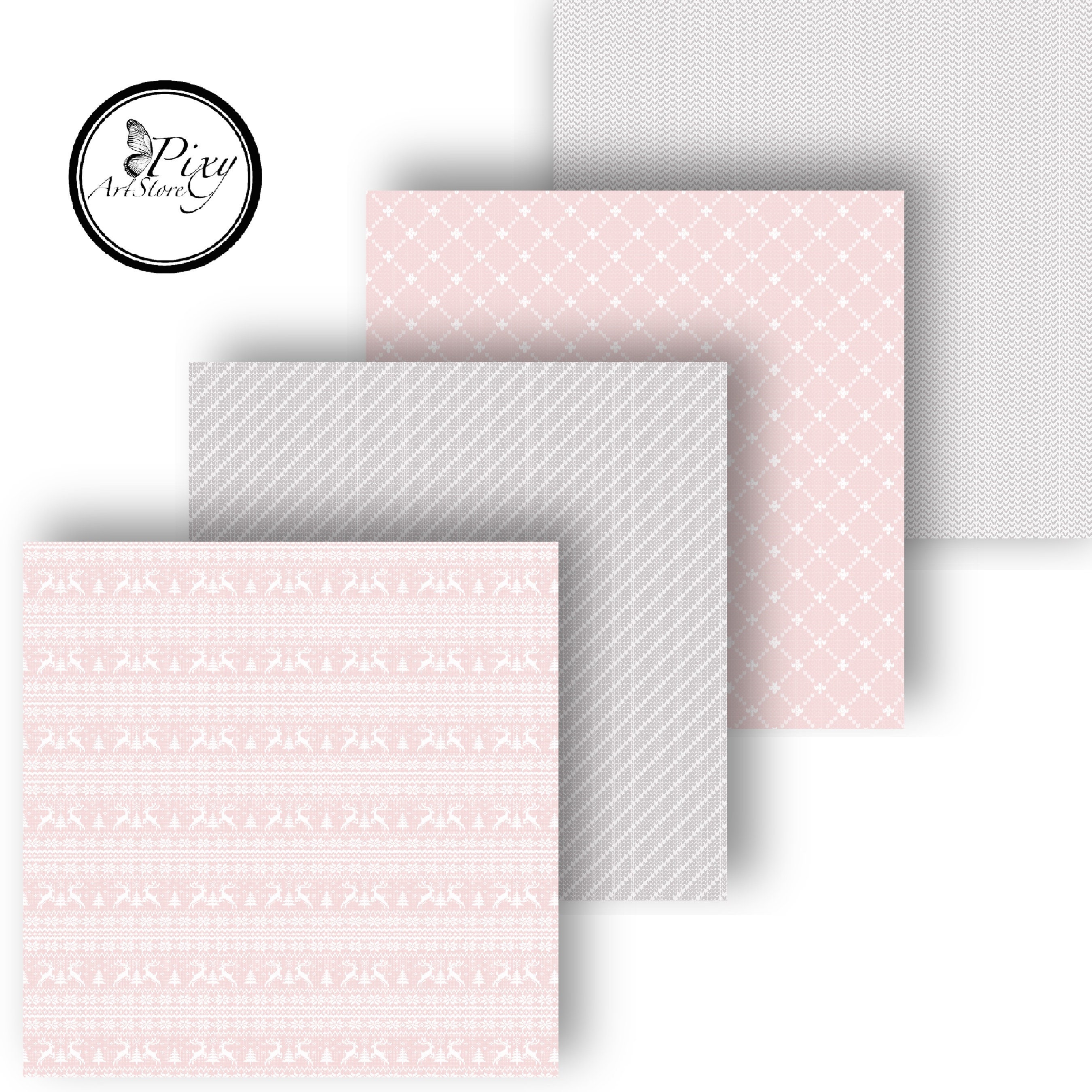 Papel digital de punto, Papel digital rosa y gris, Descarga instantánea ...