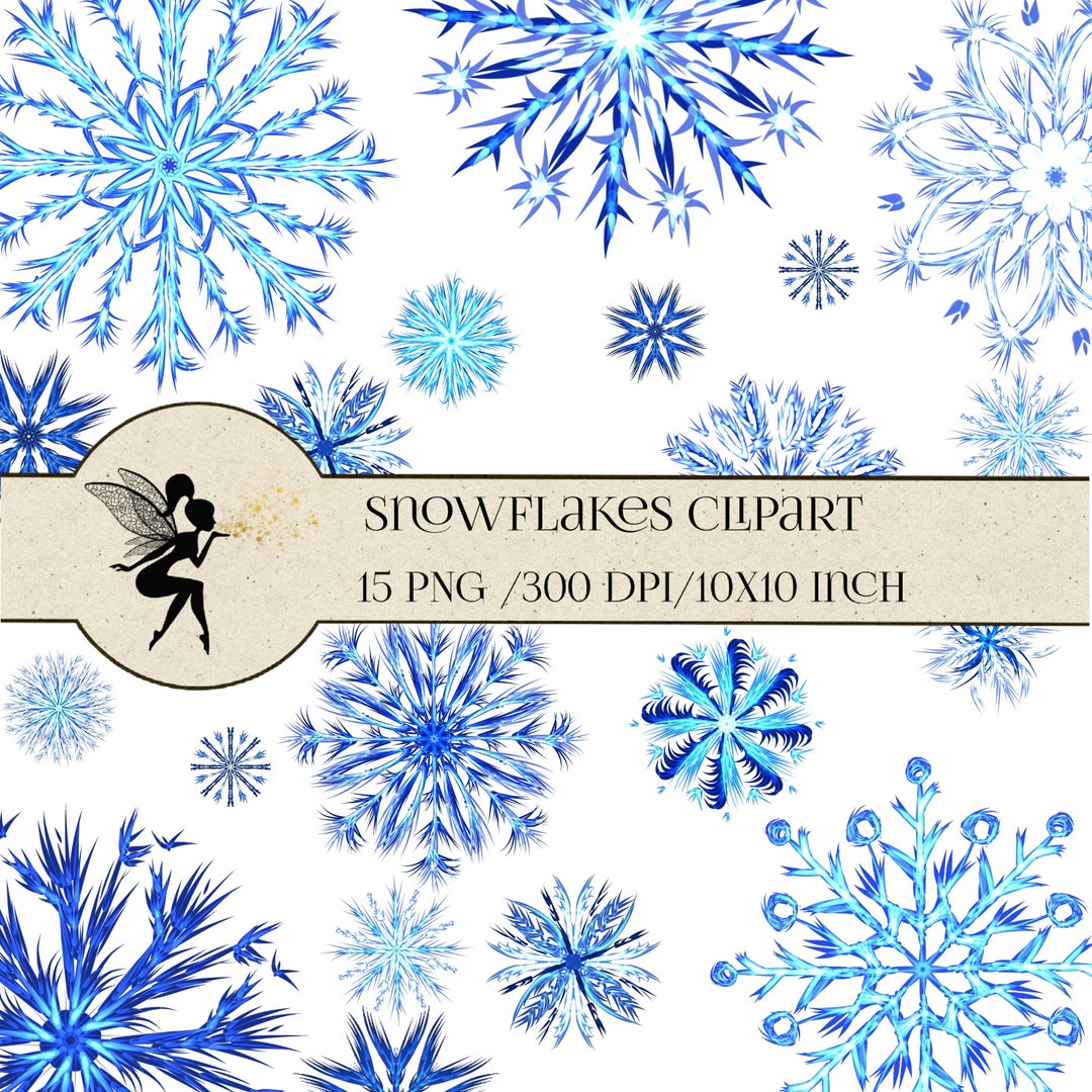 Blue Snowflakes Clipart, Snowflakes Overlay, Christmas and Winter ...