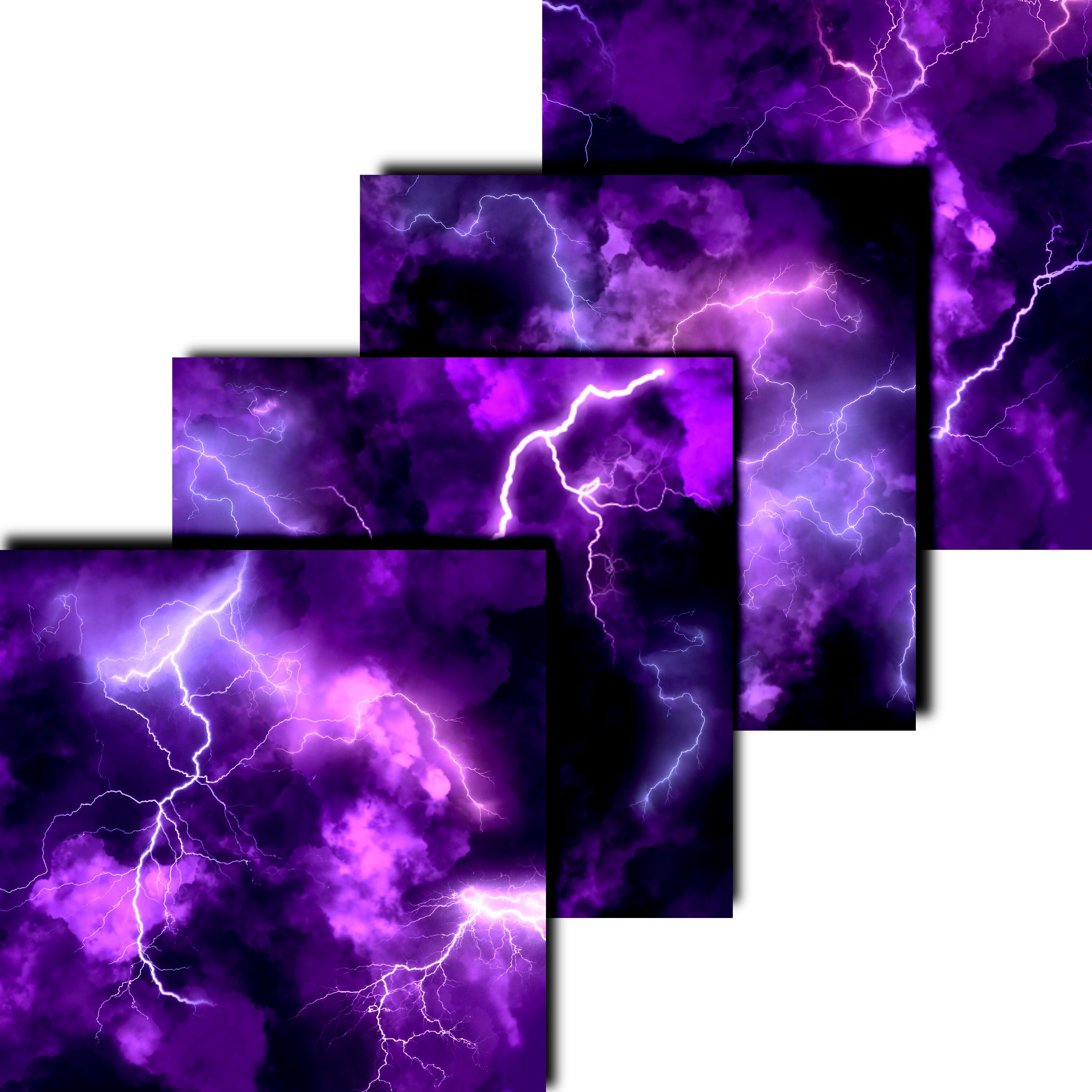 Thunder Lightning Storm Papers, Digital Set Papers, JPG Lightning ...