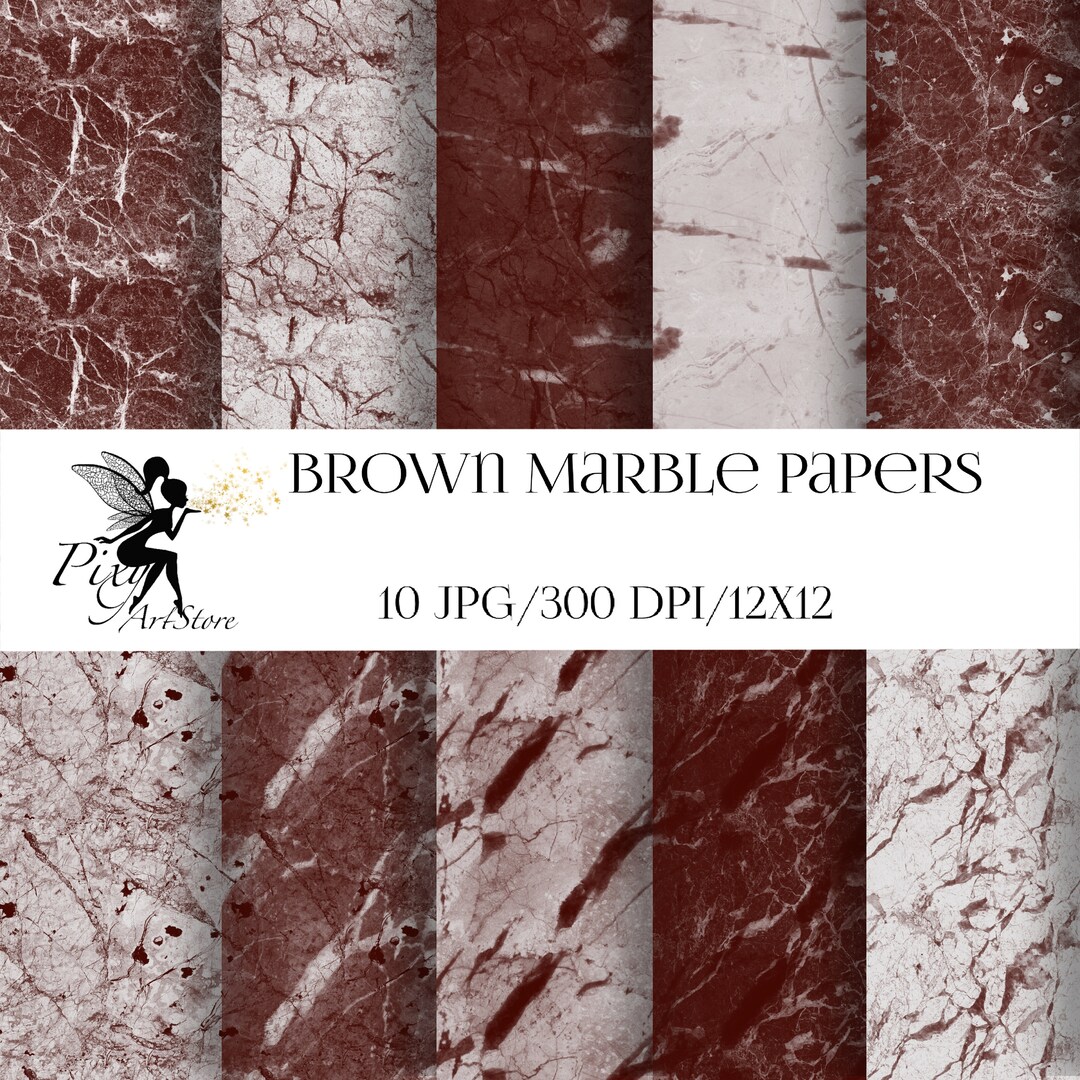 Marble Stone Texture Digital Papers, Brown Marble Paper, Stone Texture ...
