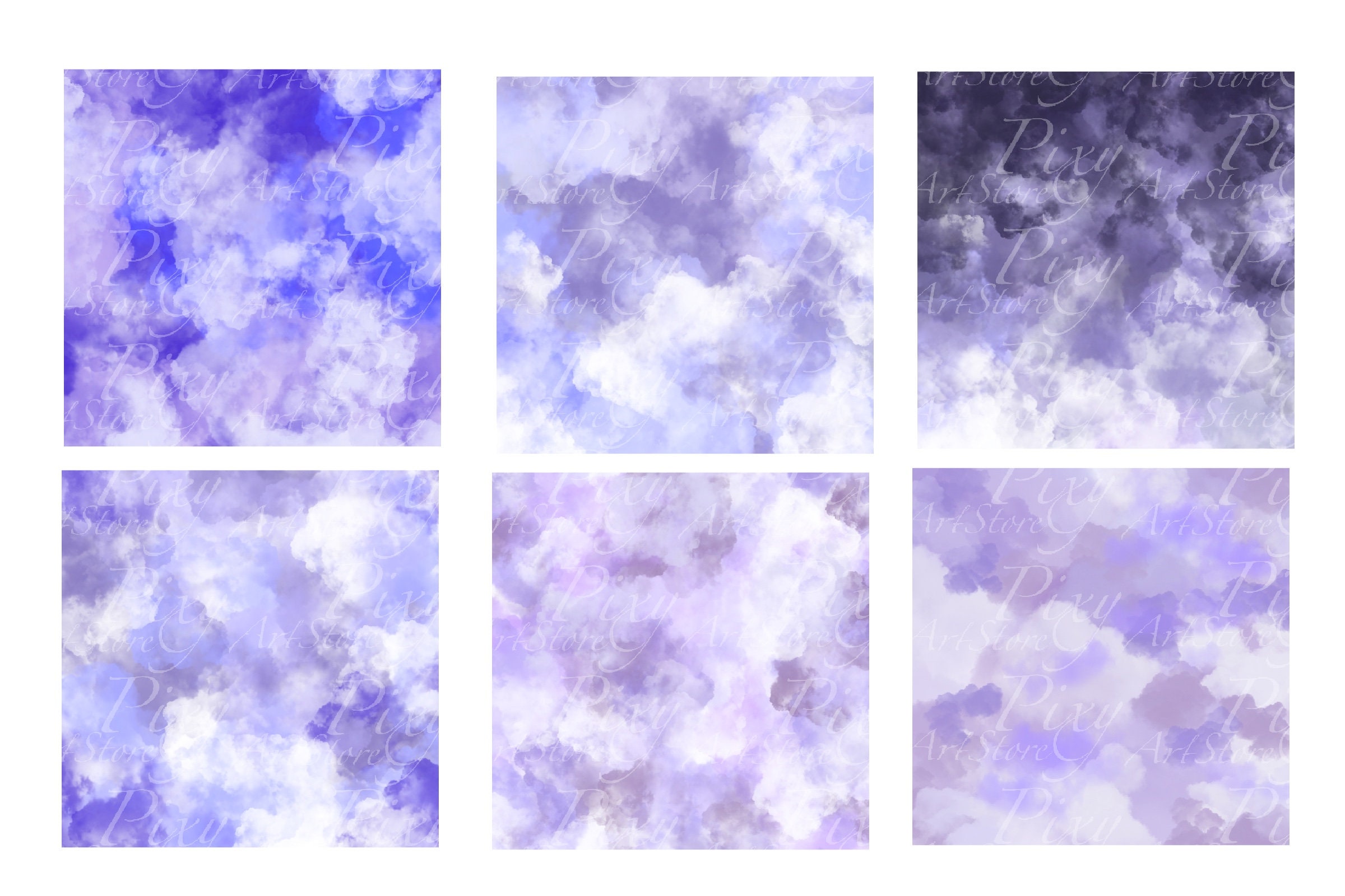 Cloudy Skies, Pastel Purple Clouds, Cloudy Skies Digital Papers, Clouds ...