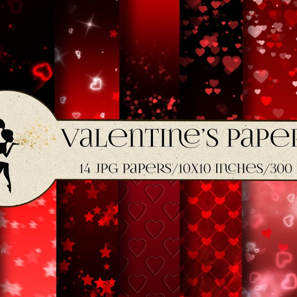 Digital Heart Papers - Etsy