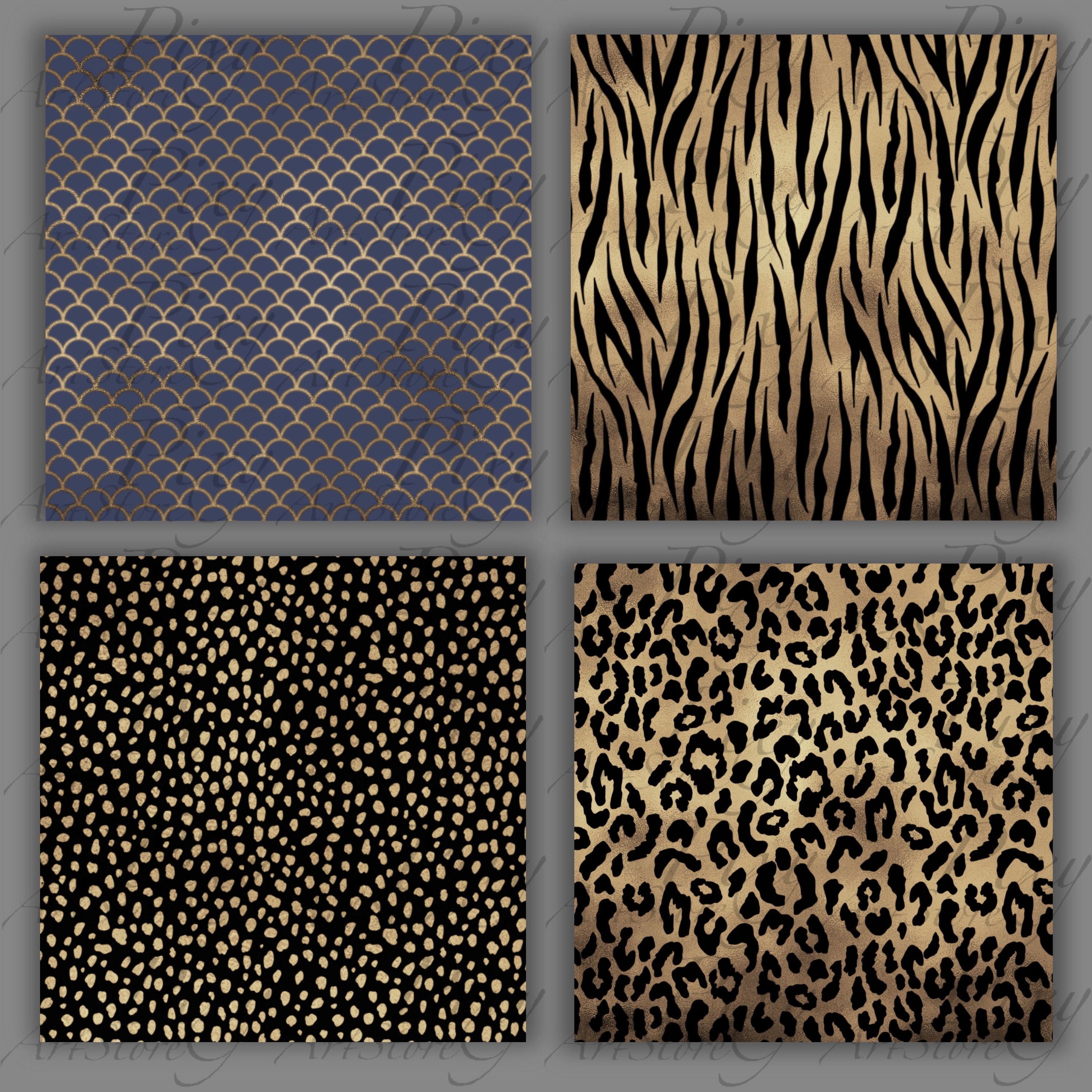 Animal Print Digital Paper Pack Safari Animal Print - Etsy