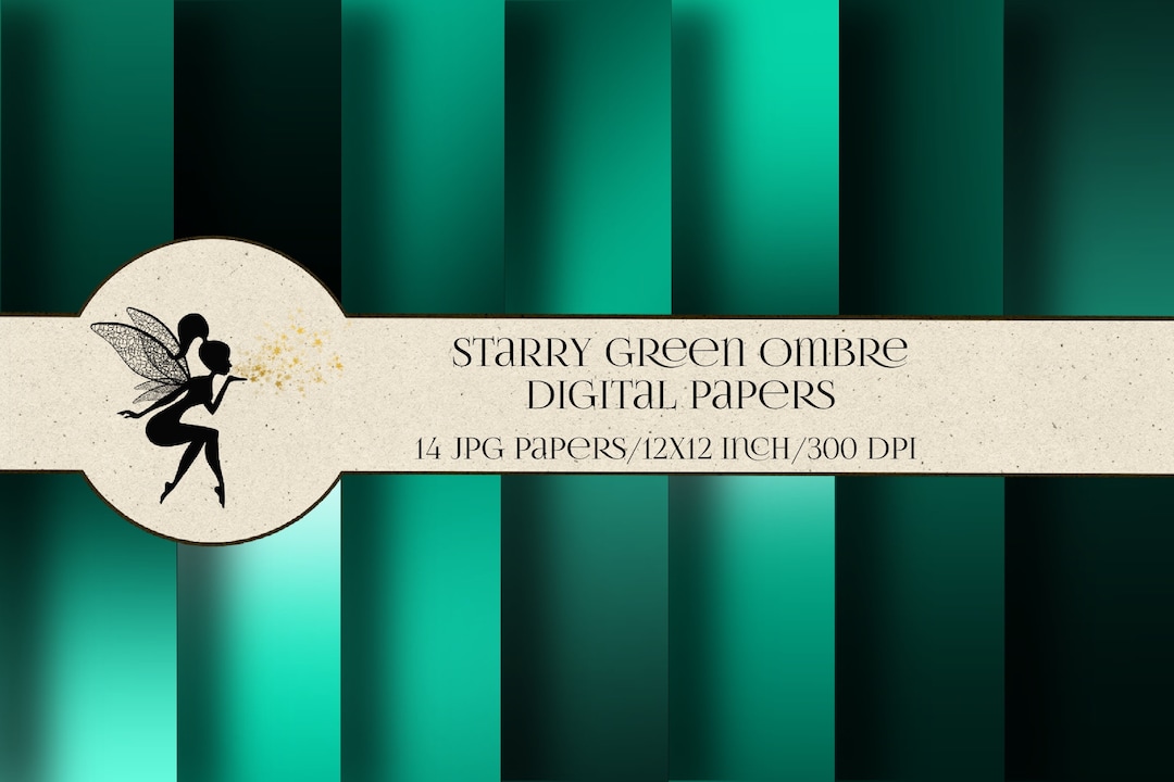 Teal Ombre Digital Papers, Instant Download, Gradient Teal Ombre ...