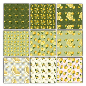 Lemon Digital Paper Pink Lemon Paper Green Lemon Patter - Etsy
