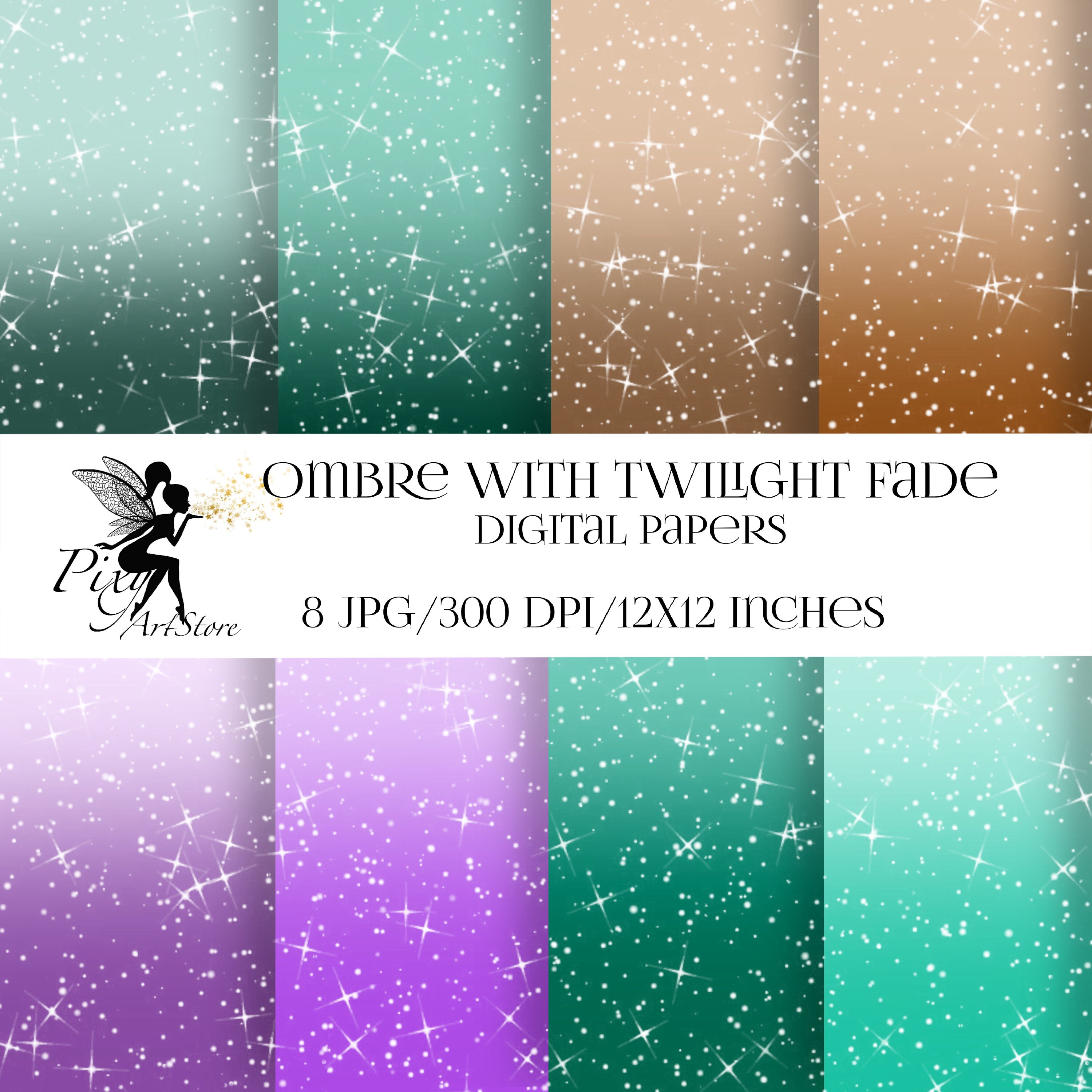 Twilight Fade Ombre Digital Paper Instant Download Ombre - Etsy