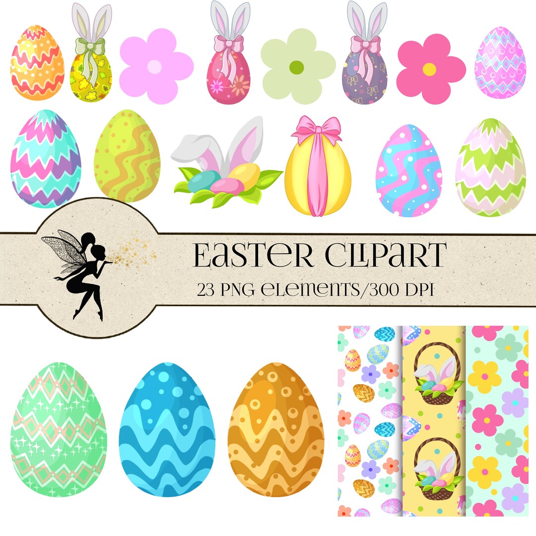 Easter Clipart, PNG Easter Egg, Easter Seamless Papers, Pastel Egg ...