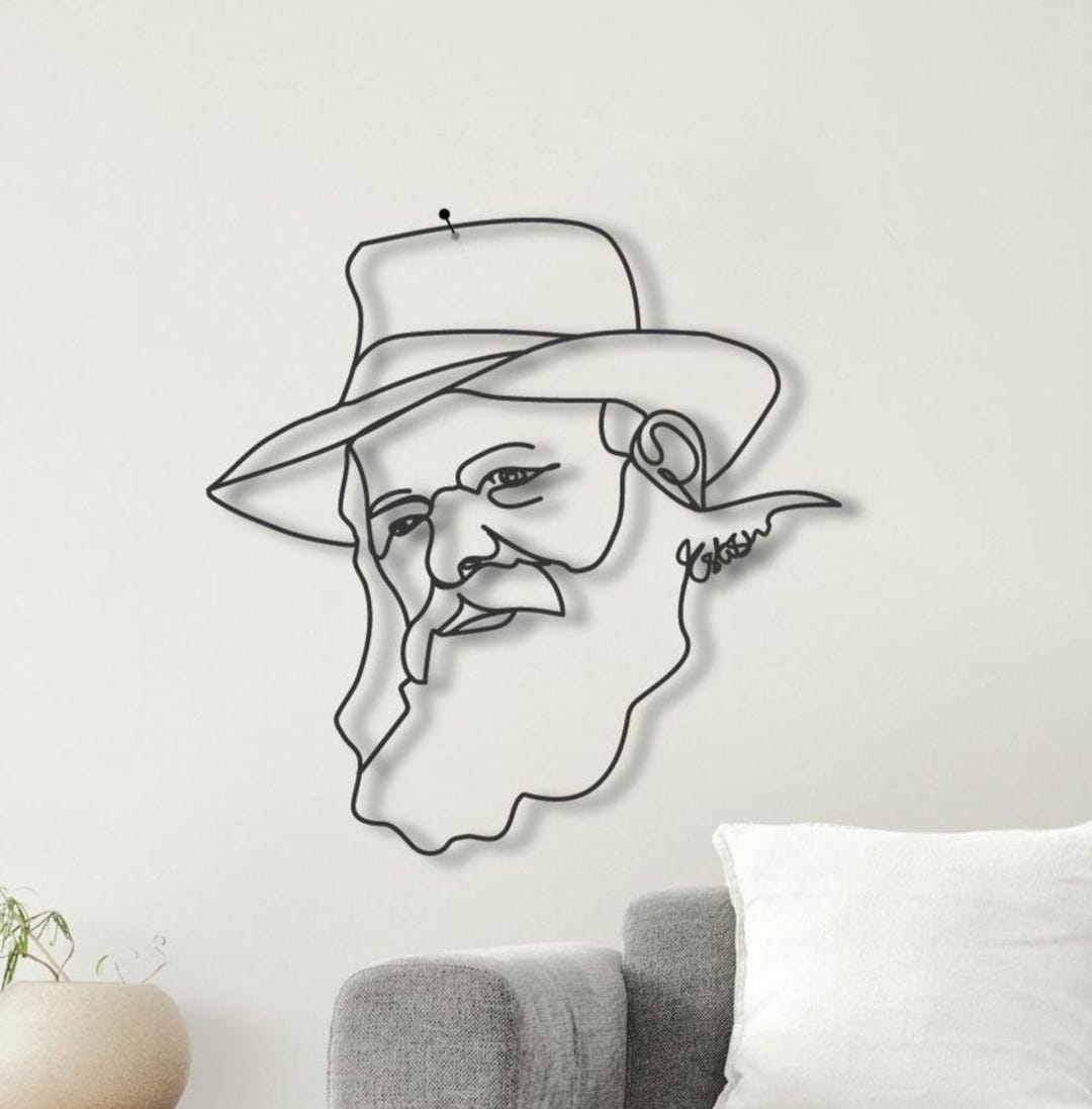 Lubavitcher Rebbe Metal Portrait – Original Rabbi Metal Line Art ...