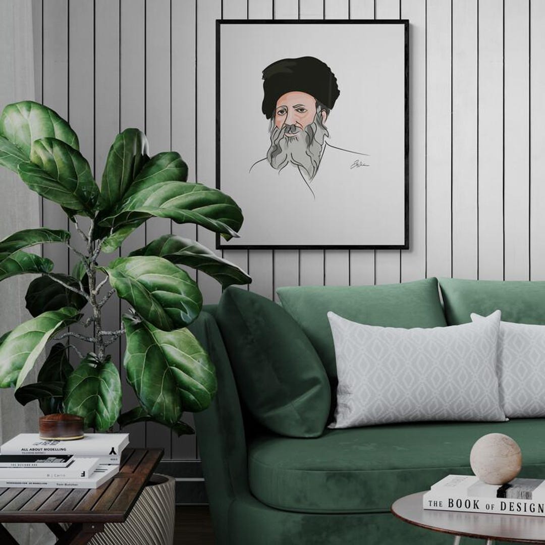 Judaica Wall Art, Rabbi Kook Portrait Art Print, Jewish Unframed Poster ...