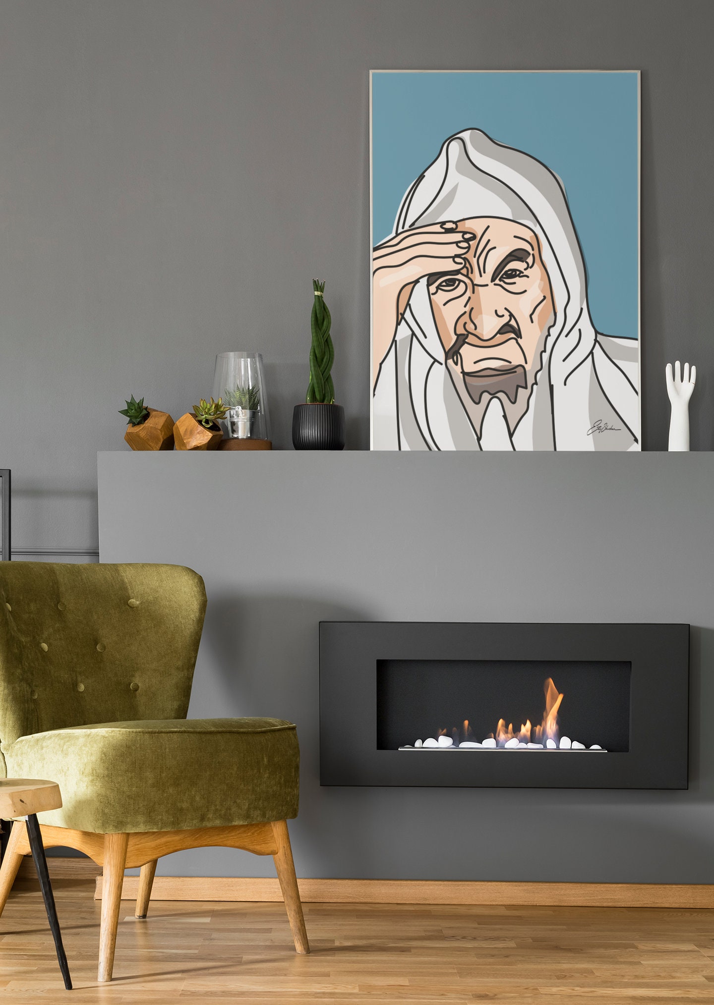 Modern Jewish Art, Baba Sali Portrait Art Print, Jewish Unframed Poster ...