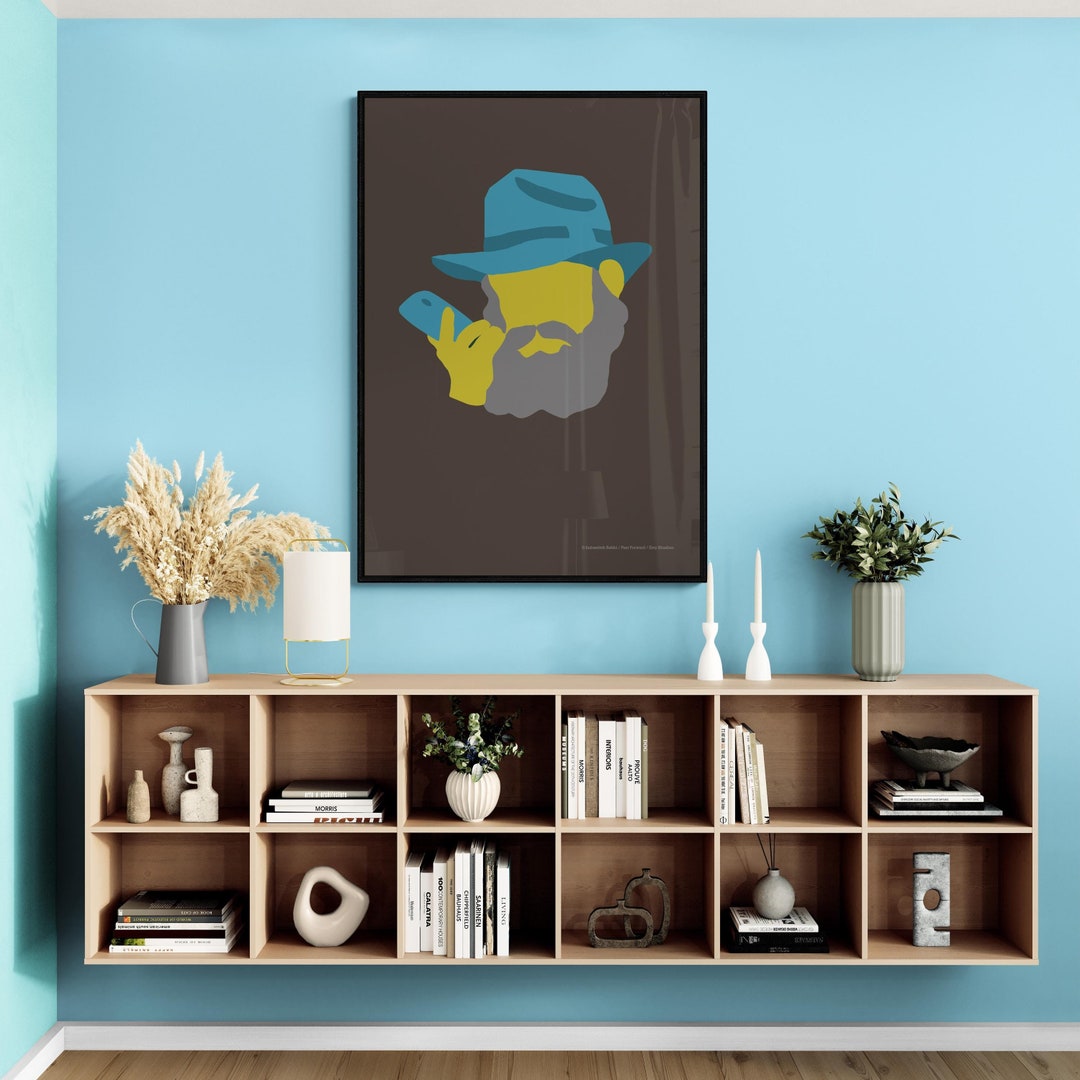 The Lubavitcher Rabbi Wall Art, Jewish Pop Art, Jewish Print, Unframed ...