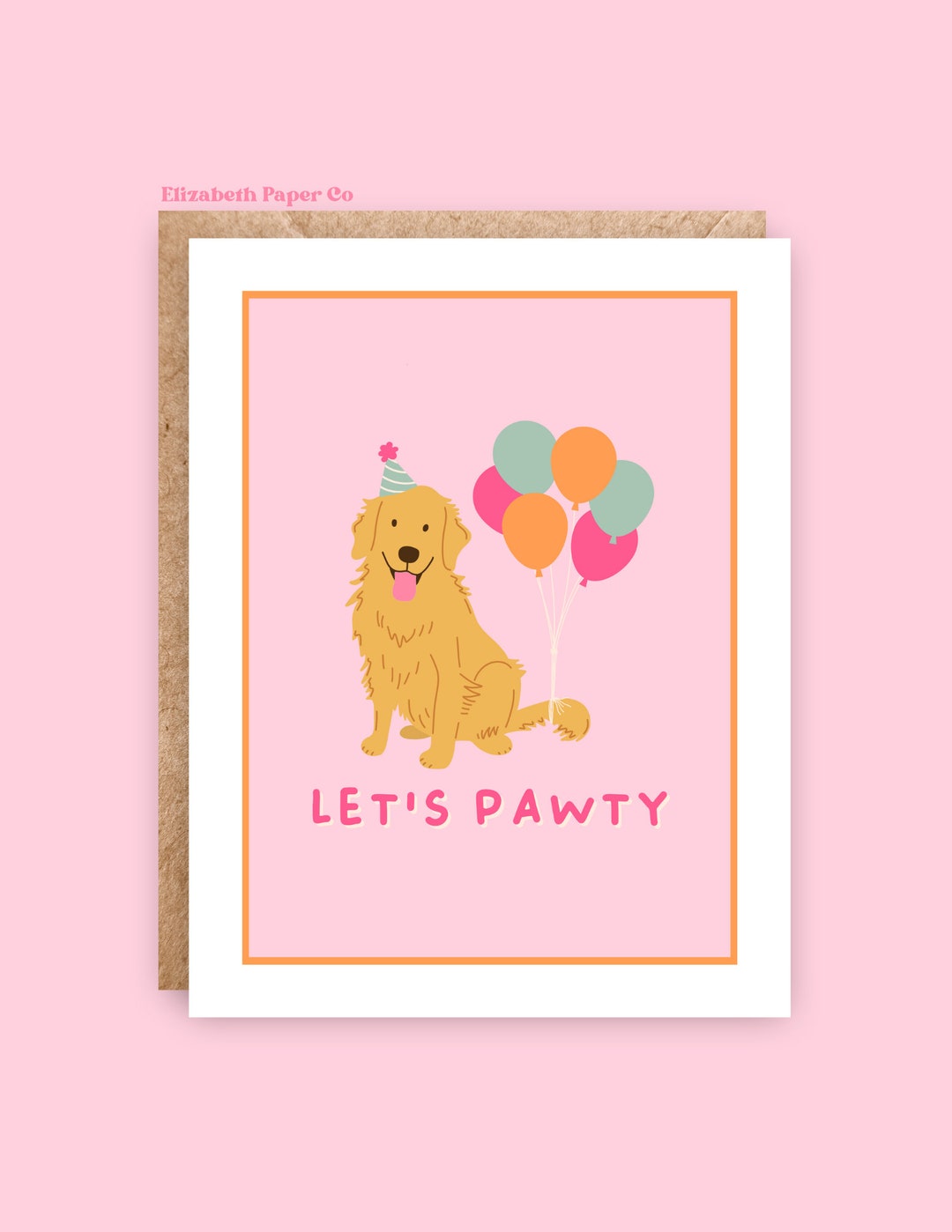 Dog Party Card Greeting Birthday Party Event Holiday - Etsy