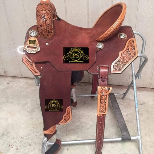 Western Rough Out Barrel Racing Saddle With Matching Tack Set - Etsy