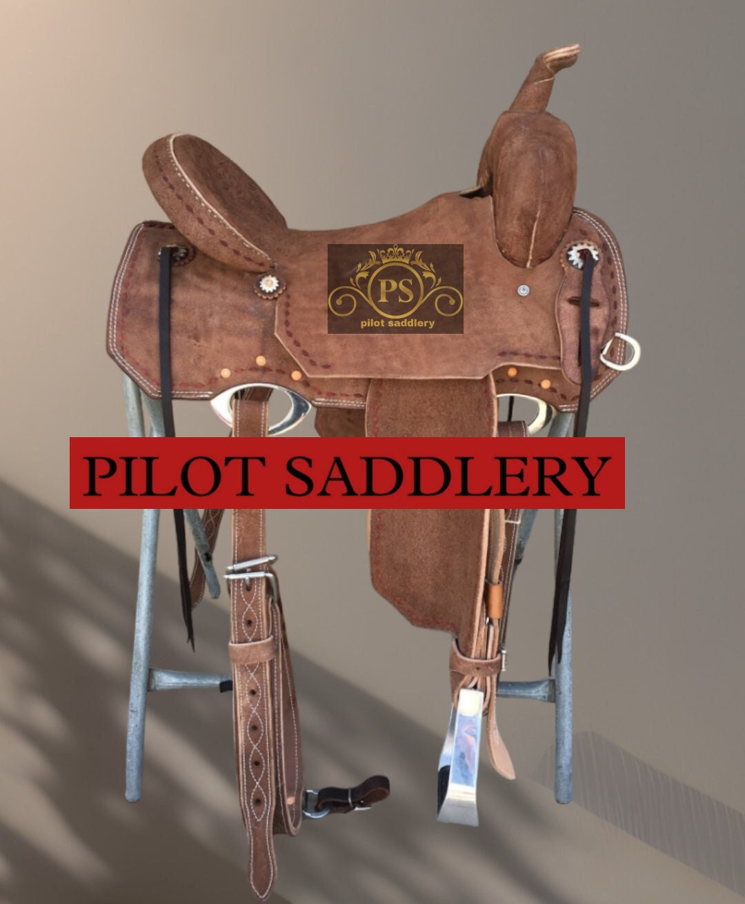 Western Leather Barrel Racing Horse Saddle Tack With Matching Headstall ...