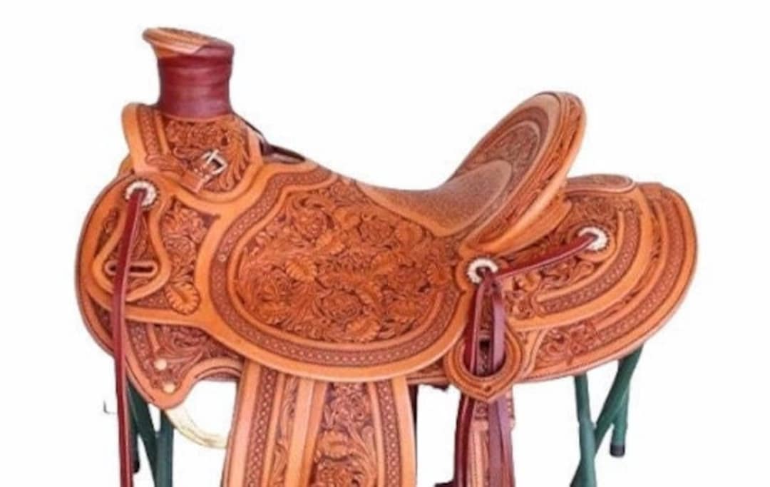 Wade Tree A Fork Premium Western Leather Roping Ranch Work Hand Carved ...