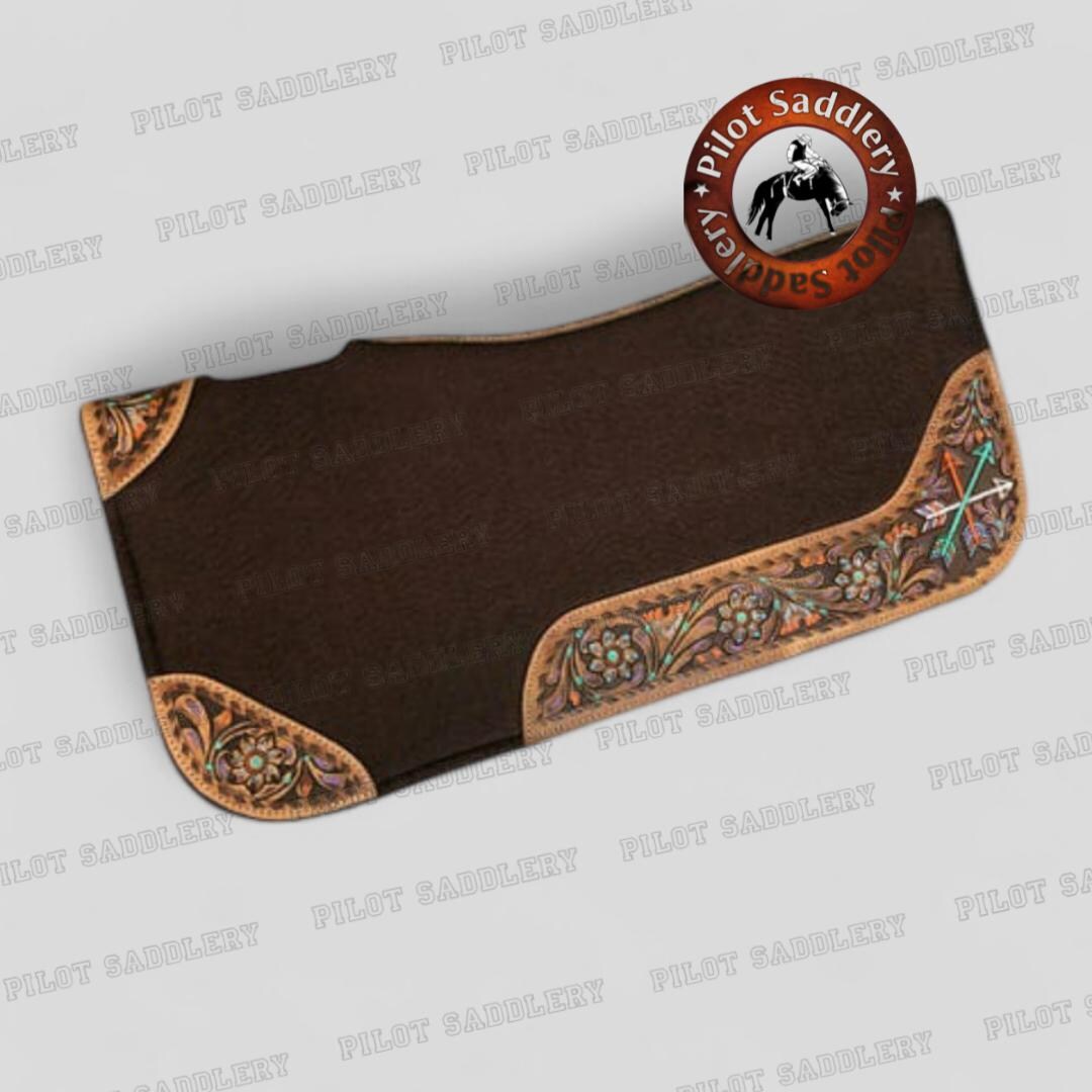 Handmade Tooled Western Wool Felt Ranch Saddle Pad for Kids, Adult, Men ...