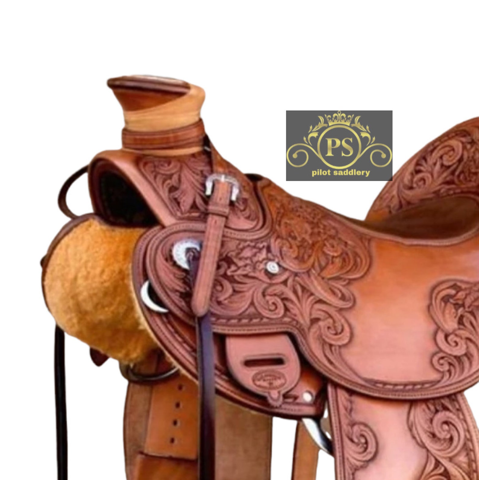 Wade Tree A Fork Premium Western Leather Roping Ranch Work Horse Saddle ...