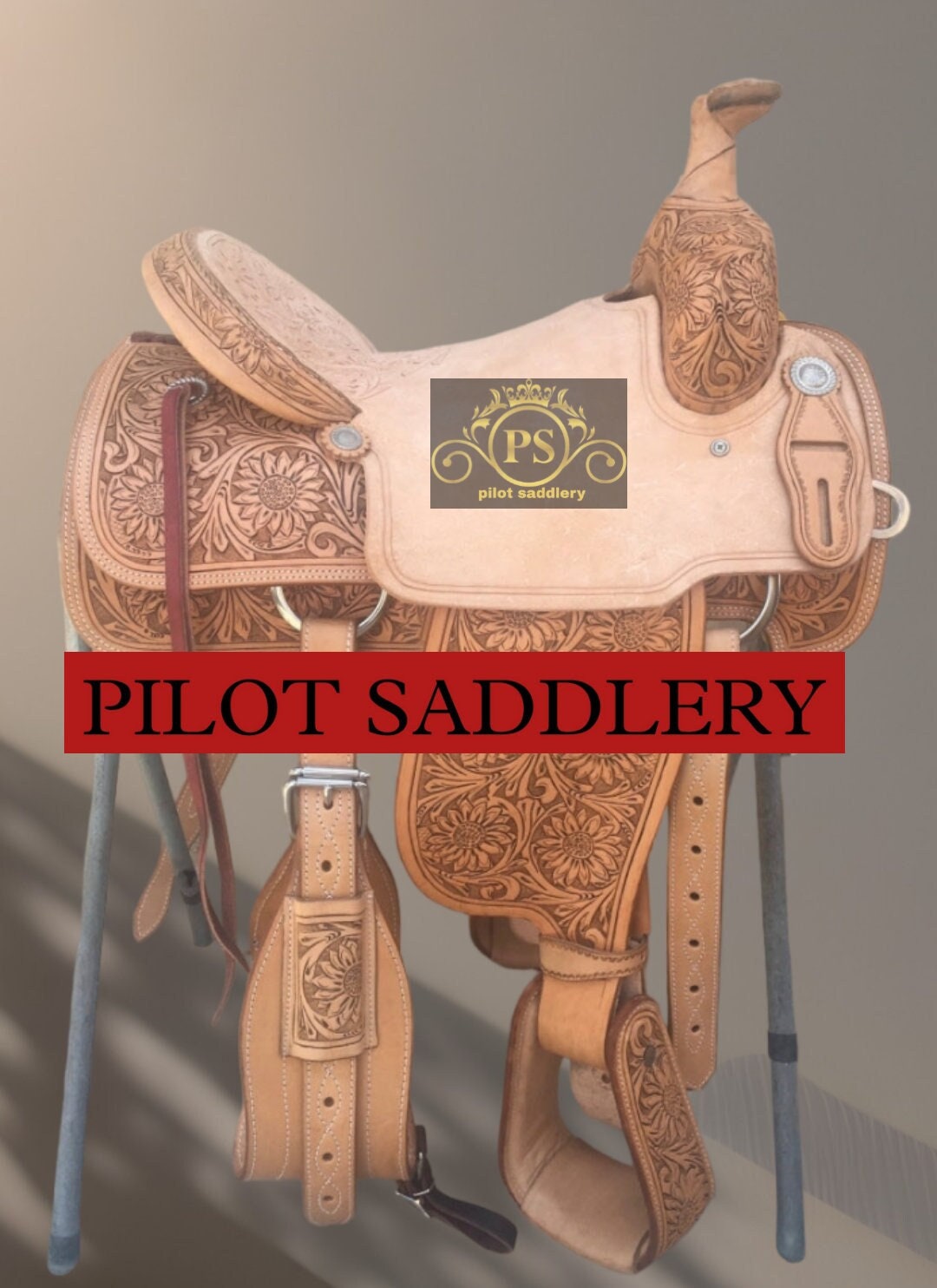 Western Roper Ranch Horse Saddle Tack With Matching Headstall, Breast ...