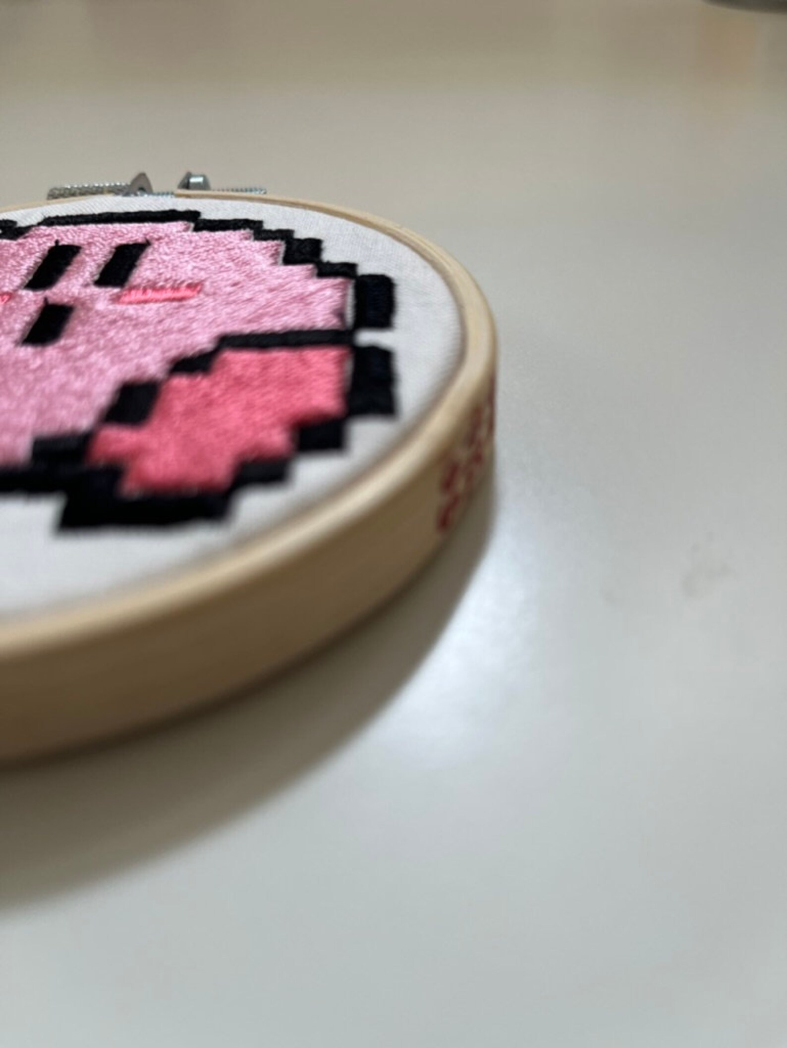 8-bit Kirby Adventure: 3x3 Embroidered Hoop - Nostalgic Charm for Your ...