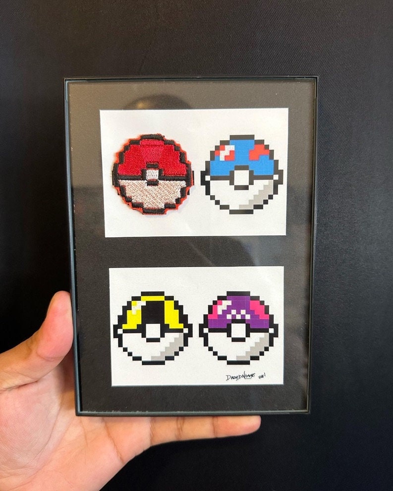 Pokemon Gotta Catch Em All pokeballs Patch Frame - Etsy