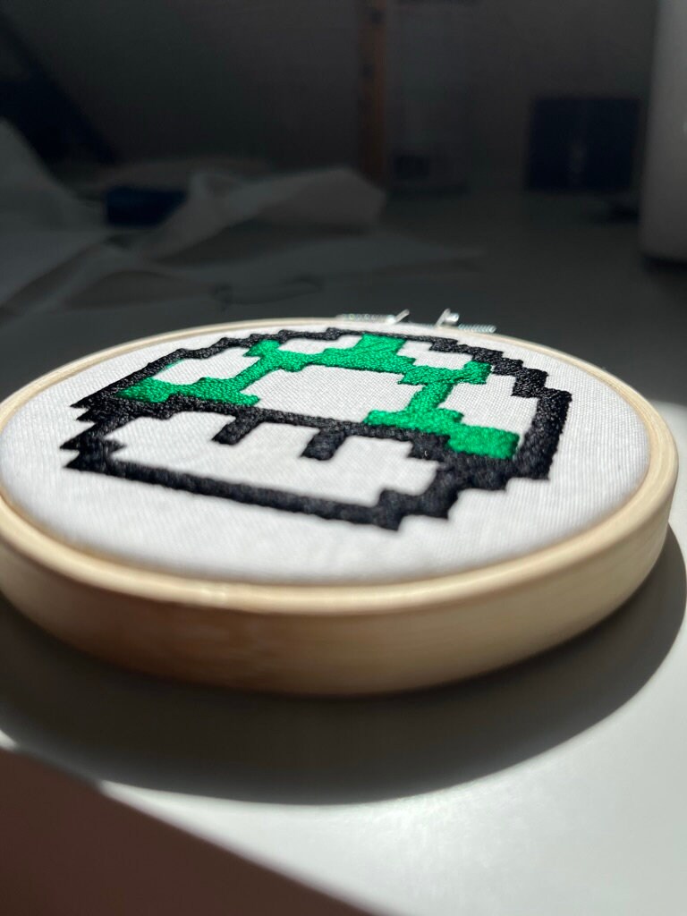 Super Mario Bros "1up Mushroom" 3x3 Embroidered Hoop Wall Art - Elevate ...