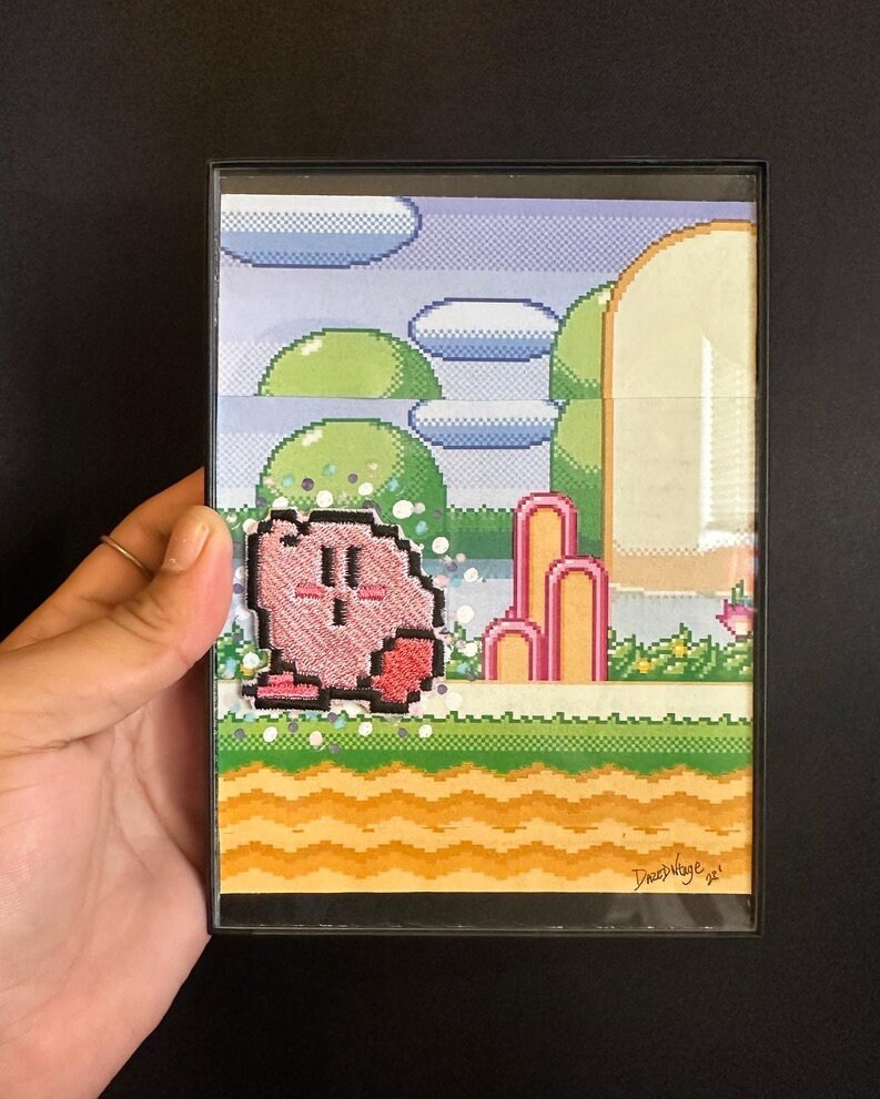 Kirby & the Forbidden Kingdom 8bit Patch Frame - Etsy