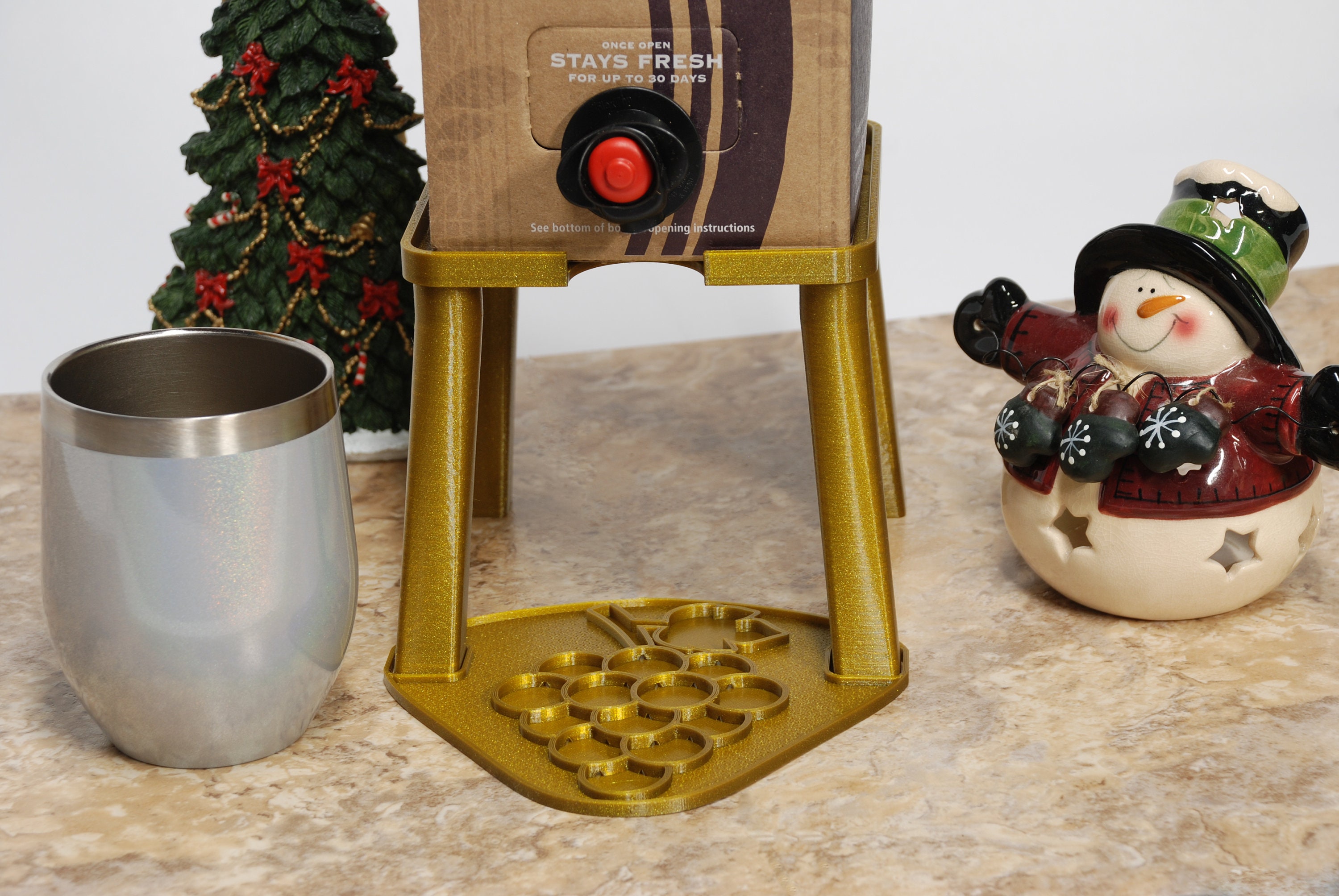 3L Box Wine Stand With Drip Tray | Easy Pour Dispenser | Fits Square ...