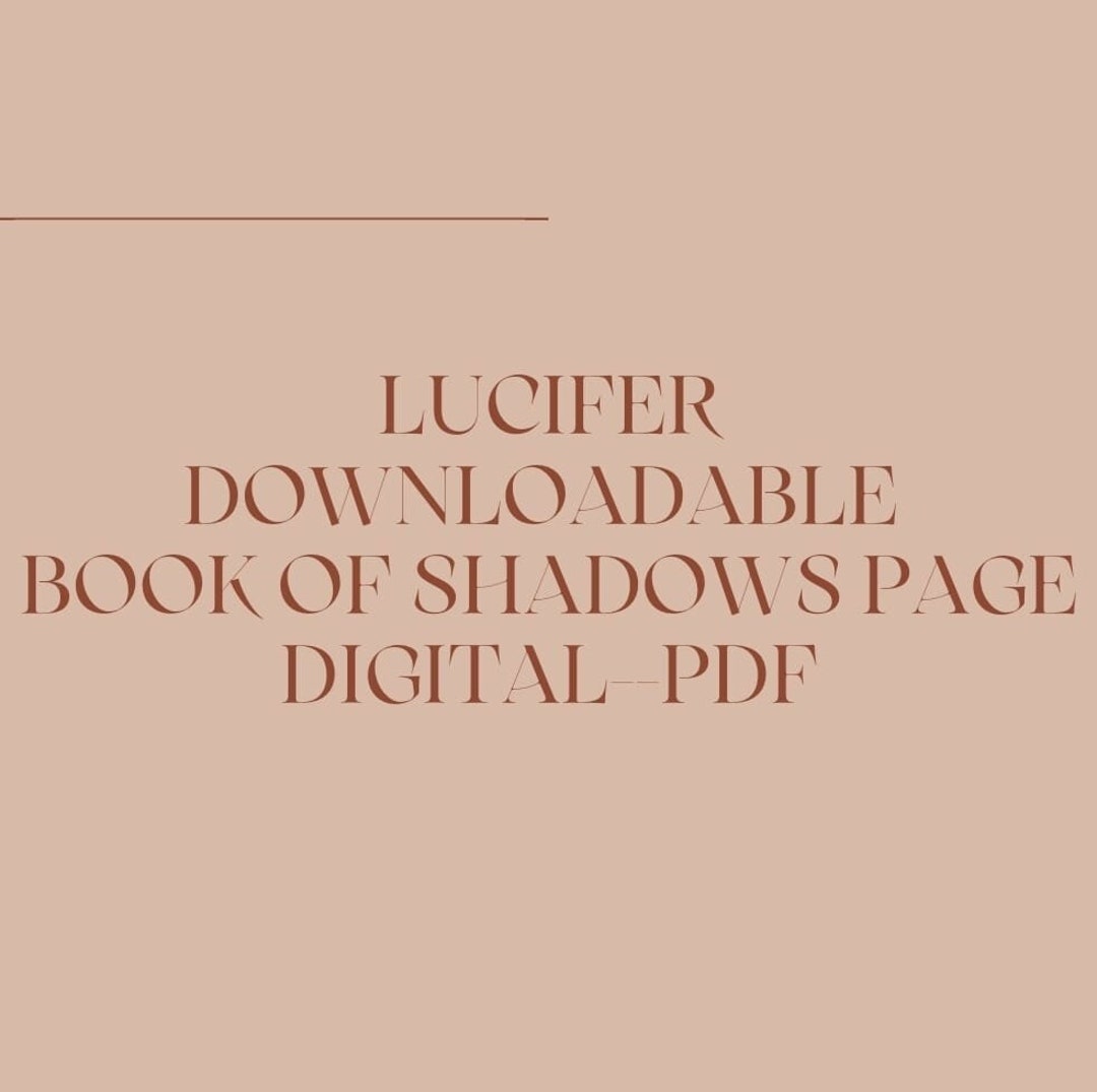 Lucifer Deity Printable BOS Page, Lucifer Deity Page, Printable BOS ...